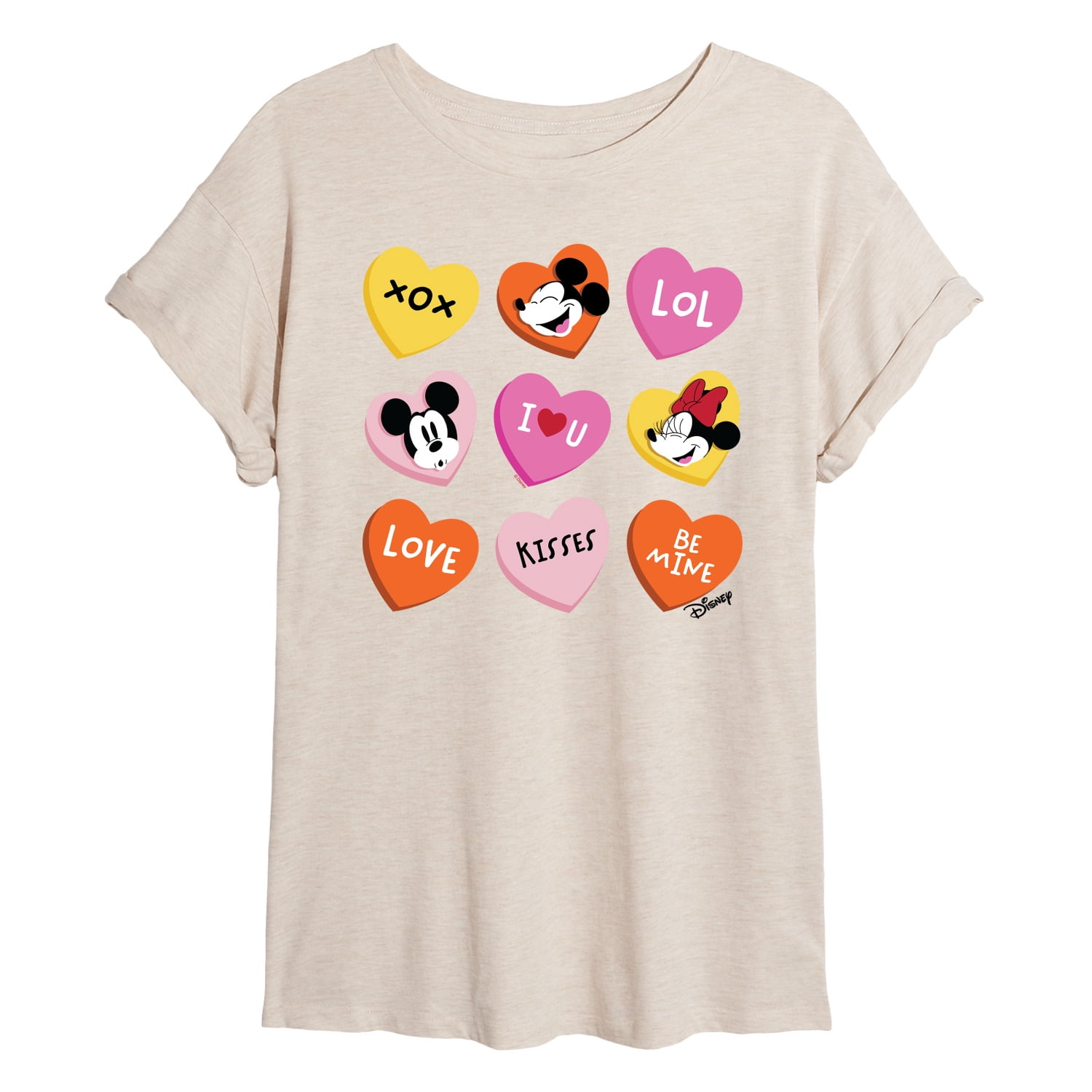 Disney - Heart Grid - Juniors Oversized Graphic T-Shirt - Walmart.com