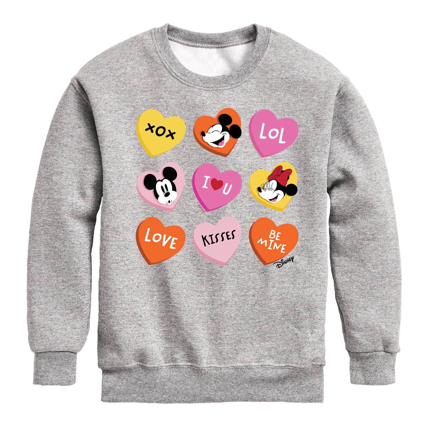 Disney - Heart Grid - Toddler & Youth Crewneck Fleece Sweatshirt ...