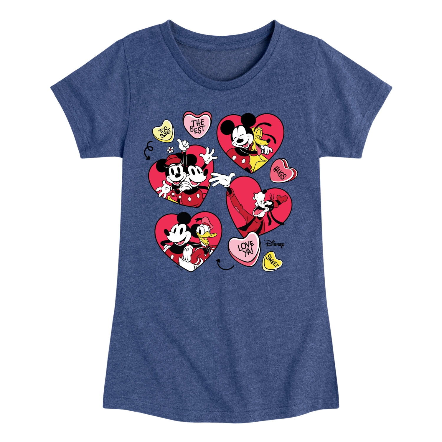 Disney - Heart Grid - Toddler & Youth Girls Short Sleeve Graphic T ...