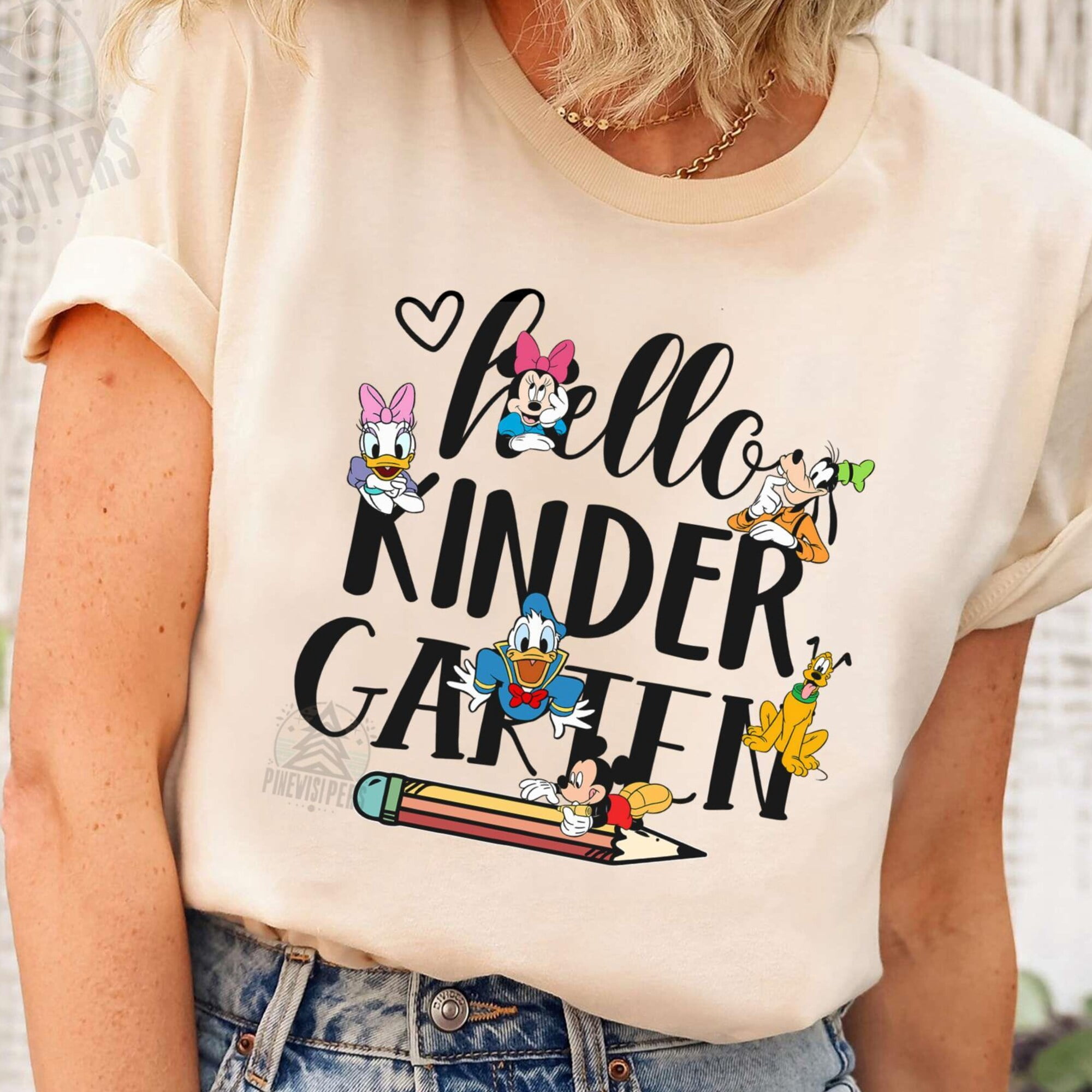 Disney Hello Kindergarten Back To School Retro Shirt Mickey And Friends ...