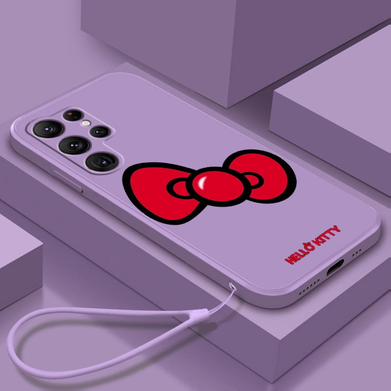 Disney Hello Kitty Cute Girl Liquid Rope For Samsung Galaxy S24 S23 S22 ...