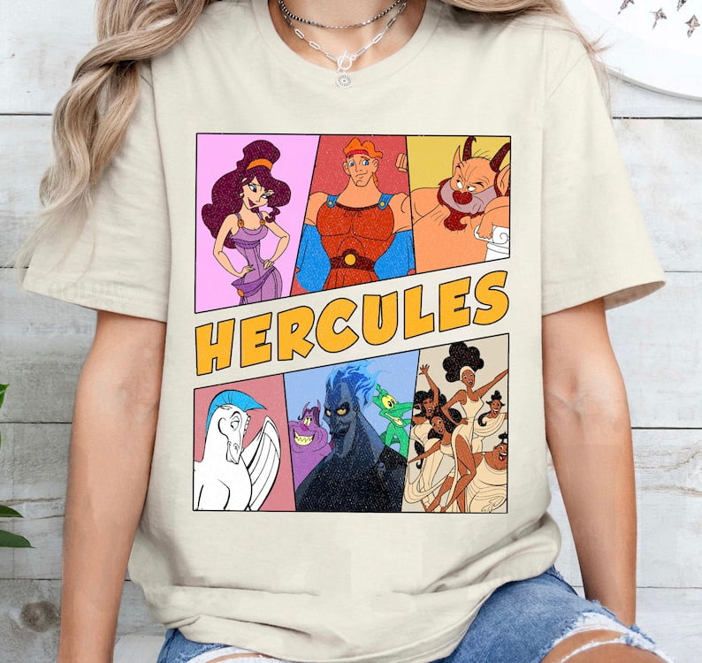 Disney Hercules Characters Group Retro Shirt, Hercules, Megara, Hades ...