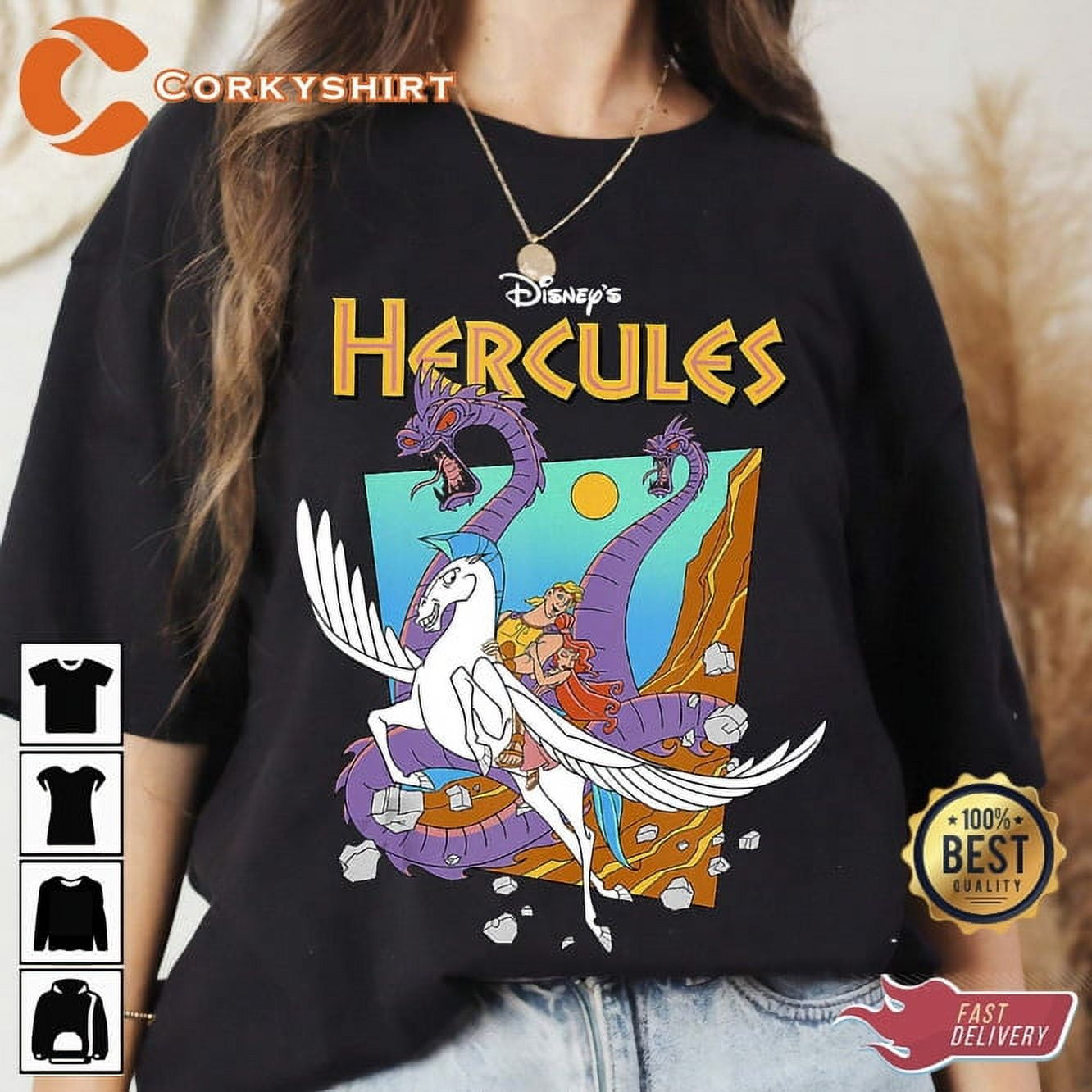 Disney Hercules Hydra Classic Movie Poster Disneyland Inspired T-shirt ...