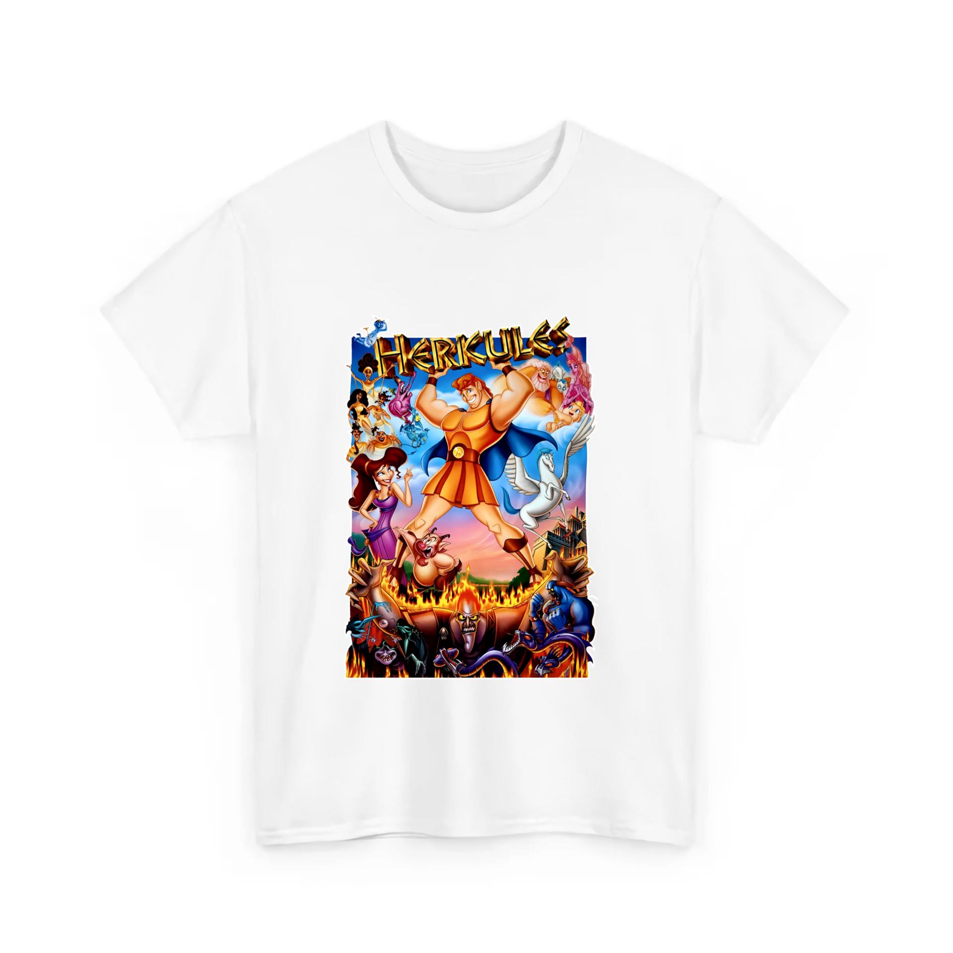 Disney Hercules, Movie character Short Sleeve White-Black Men's Women's ...