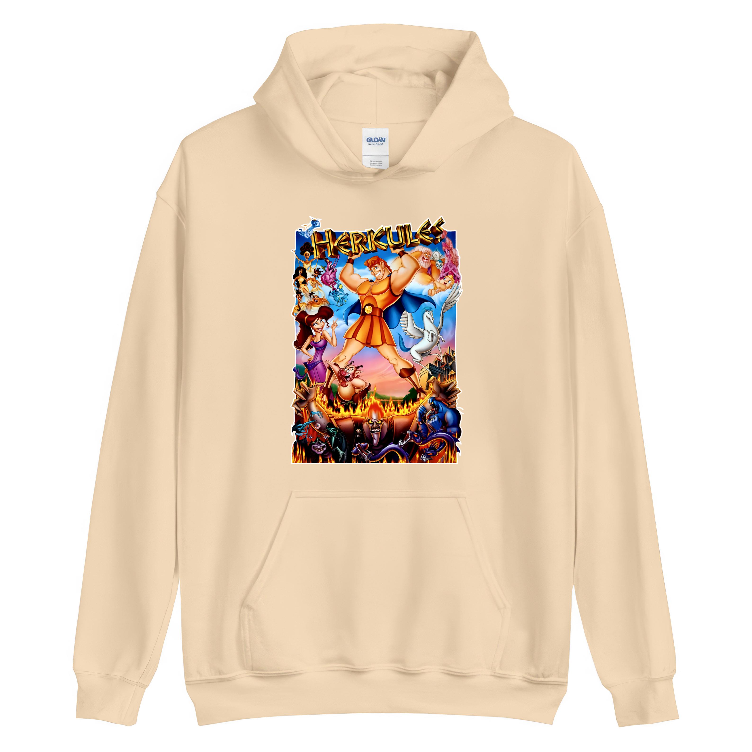 Disney Hercules, Movie character Short Sleeve White-Black Men's Women's ...