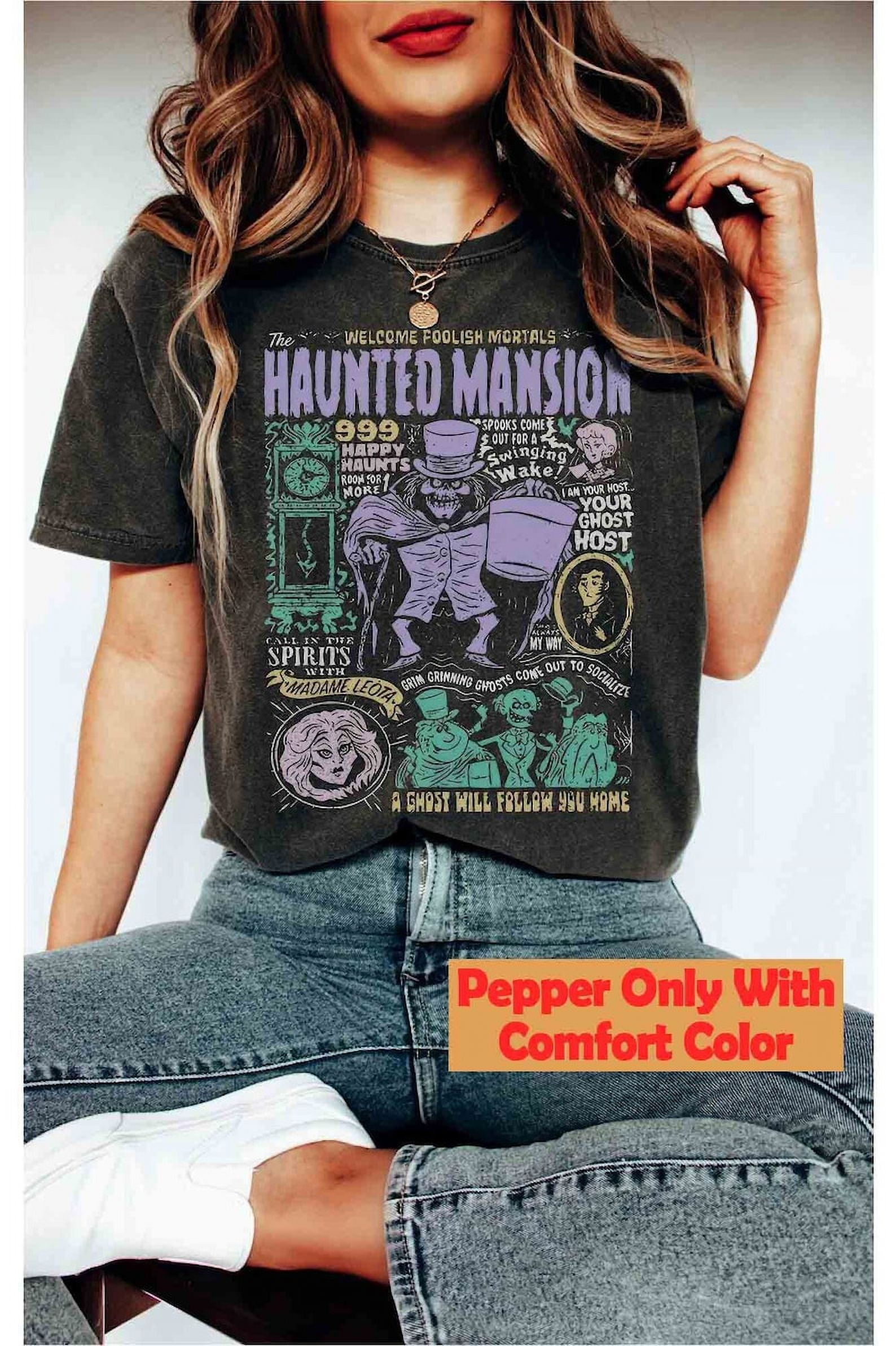 Disney Hitchhiking Ghosts Madame Leota Hatbox Ghost Comfort Color Shirt, Haunted Mansion ...