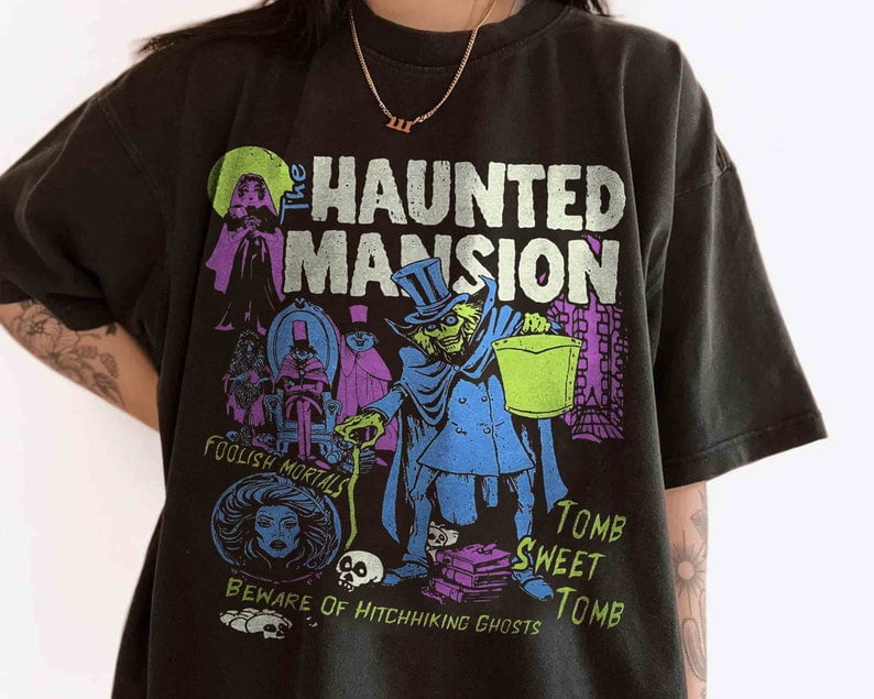 Disney Hitchhiking Ghosts Madame Leota Hatbox Ghost T-Shirt, Haunted ...