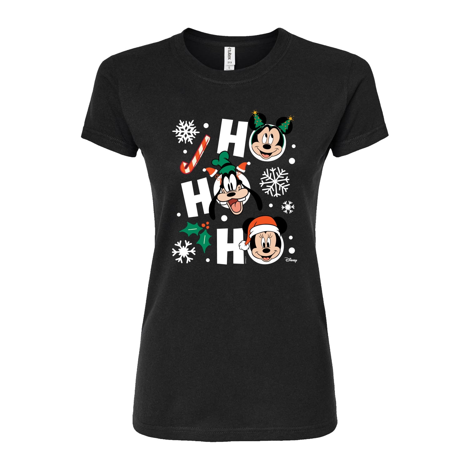 Disney - Ho Ho Ho Characters - Juniors Fitted Graphic T-Shirt - Walmart.com