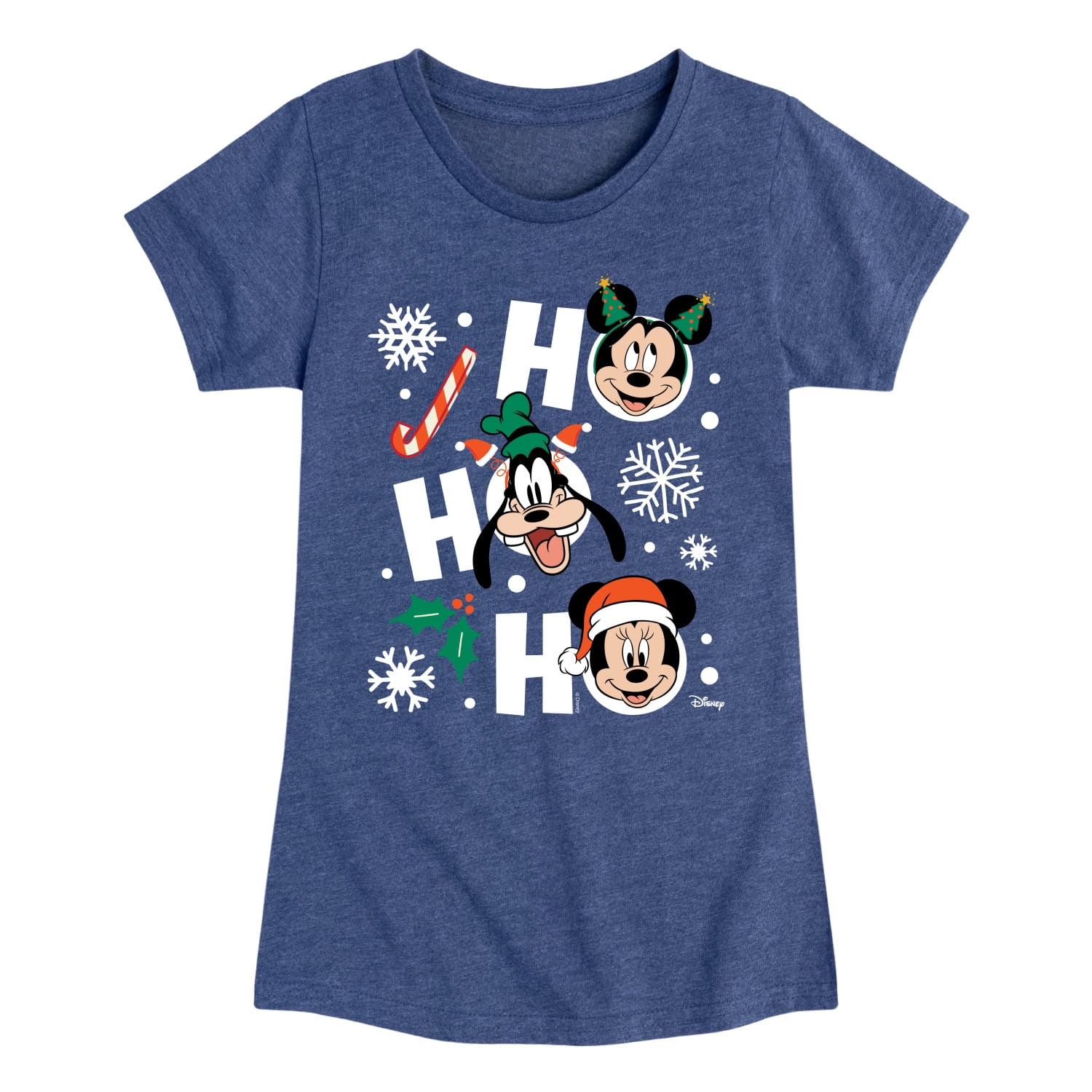 Disney - Ho Ho Ho Characters - Toddler & Youth Girls Short Sleeve ...