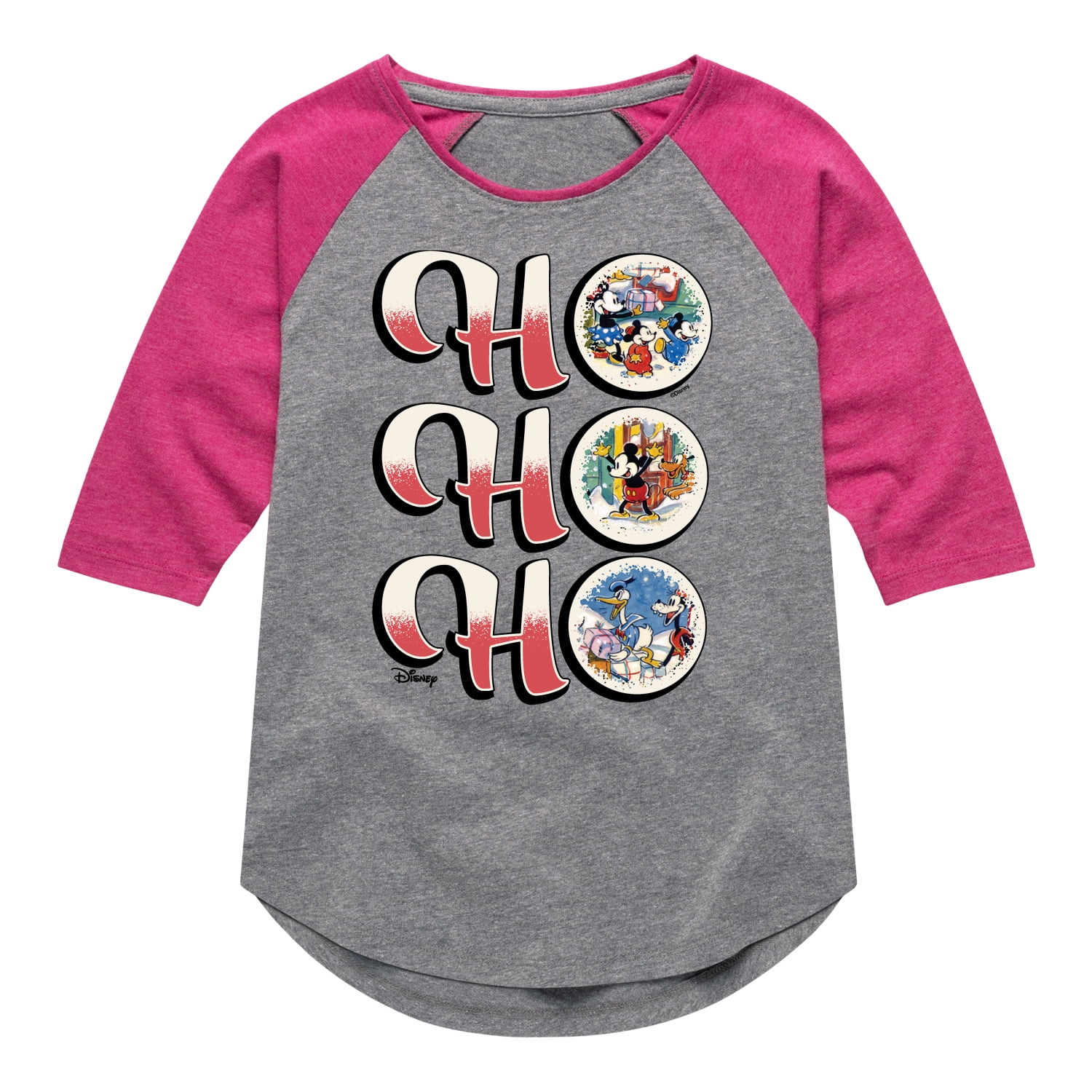 Disney - Ho Ho Ho - Toddler & Youth Girls Raglan Graphic T-Shirt ...
