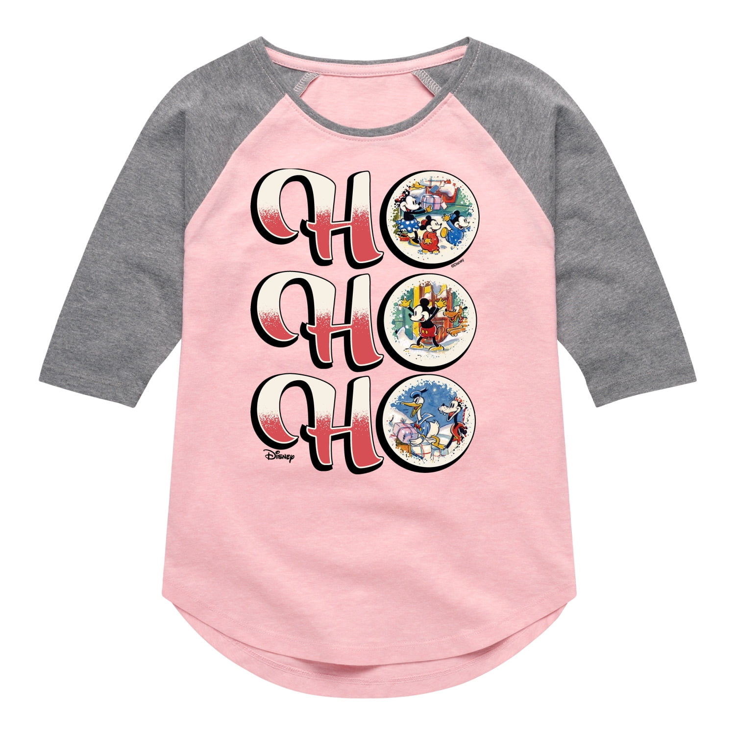 Disney - Ho Ho Ho - Toddler & Youth Girls Raglan Graphic T-Shirt ...