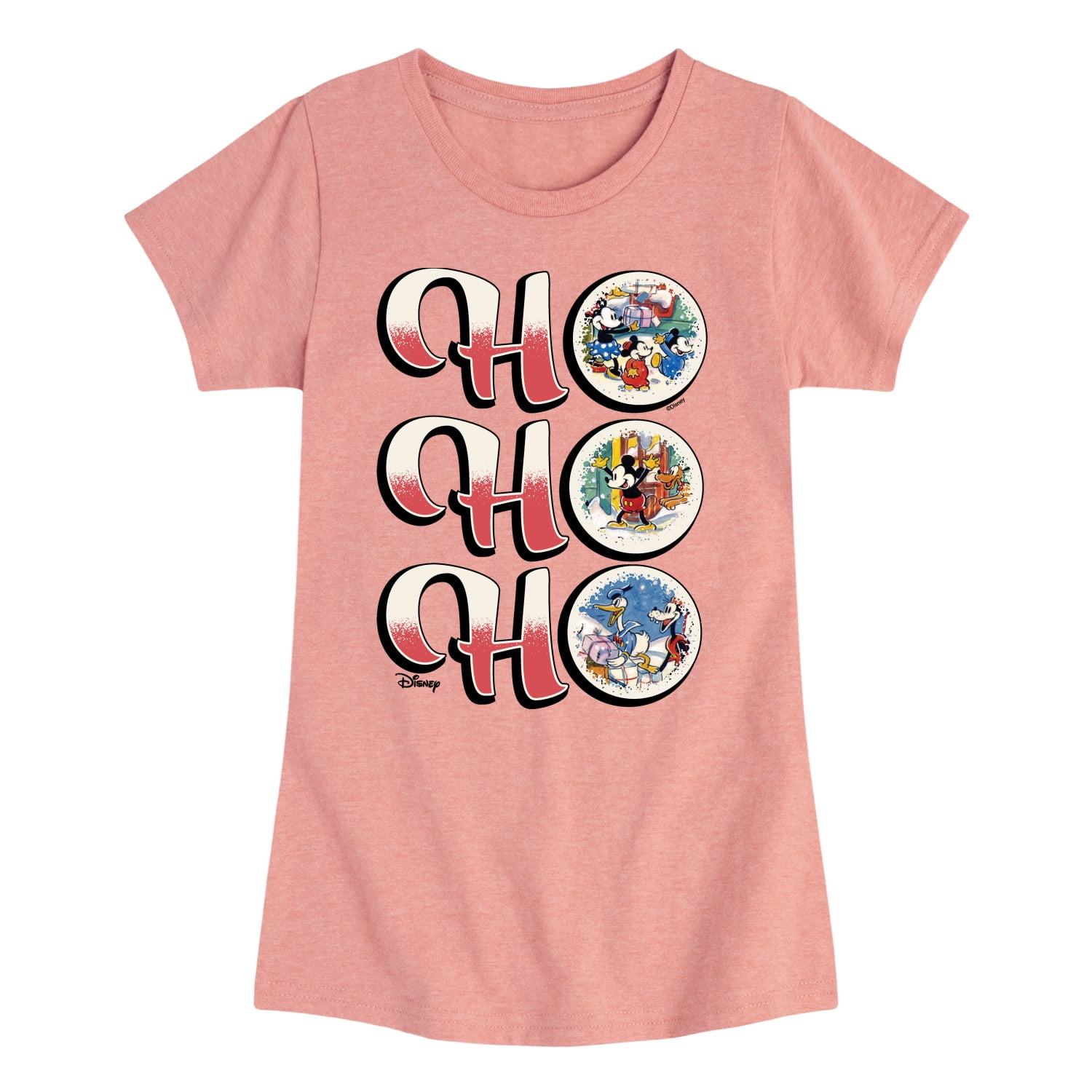 Disney - Ho Ho Ho - Toddler & Youth Girls Short Sleeve Graphic T-Shirt ...