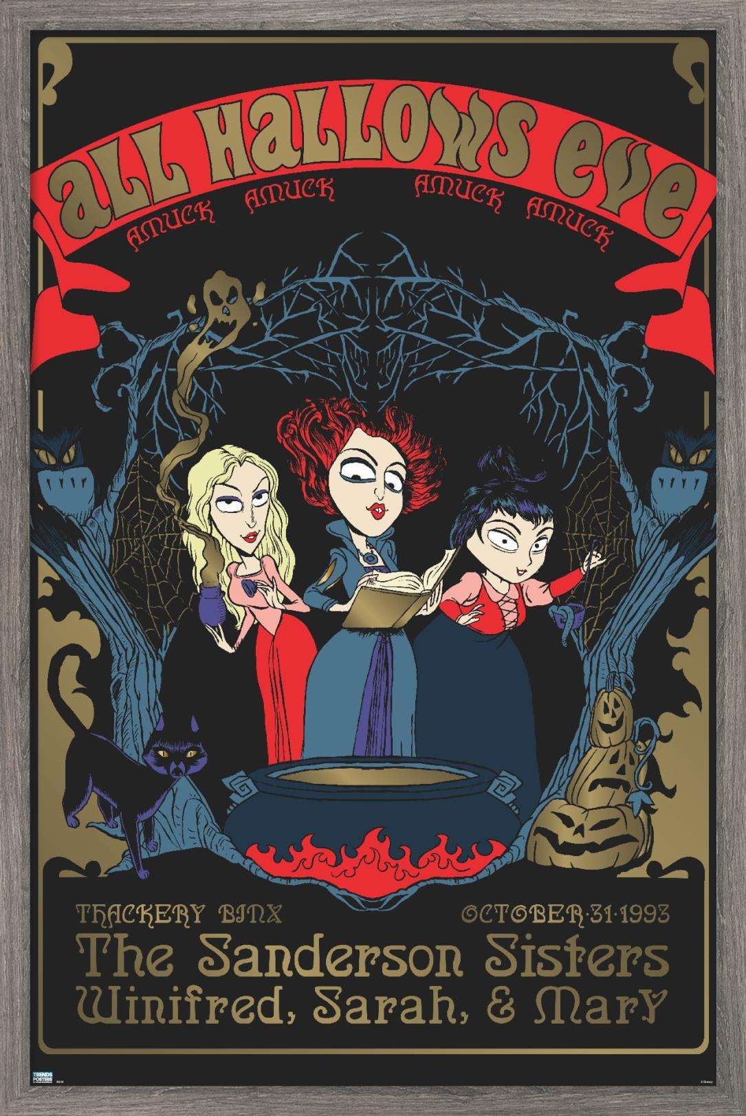 Disney Hocus Pocus - All Hallows Eve Wall Poster, 22.375" x 34", Framed ...