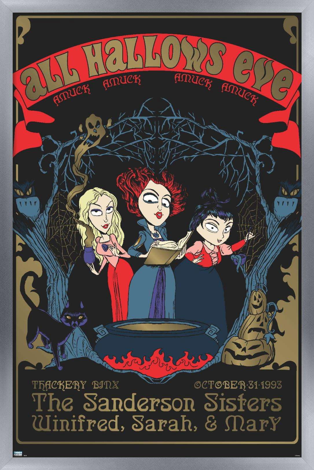 Disney Hocus Pocus - All Hallows Eve Wall Poster, 22.375" x 34", Framed ...