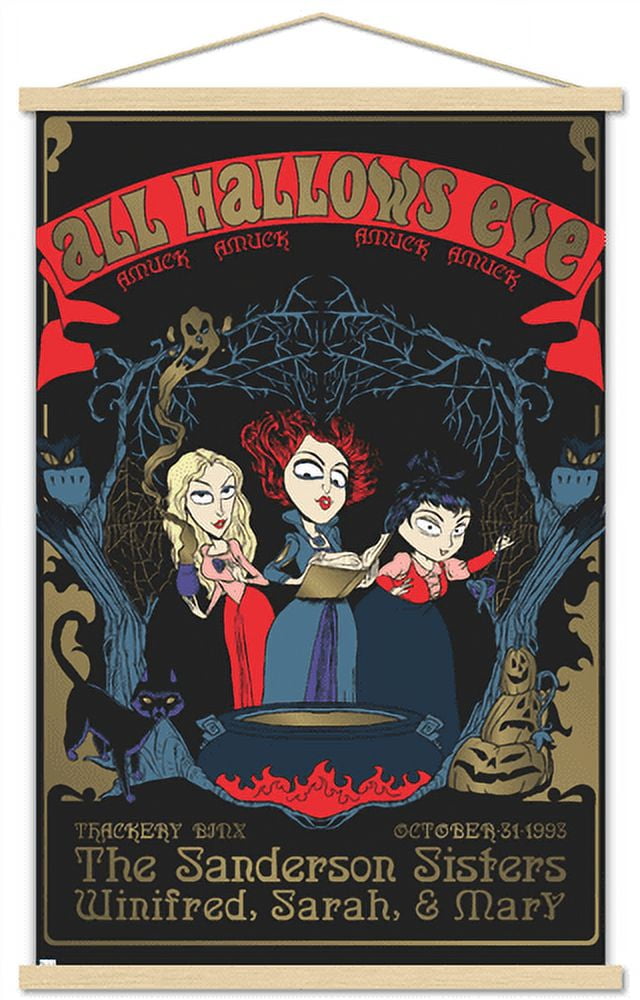 Disney Hocus Pocus - All Hallows Eve Wall Poster with Wooden Magnetic ...
