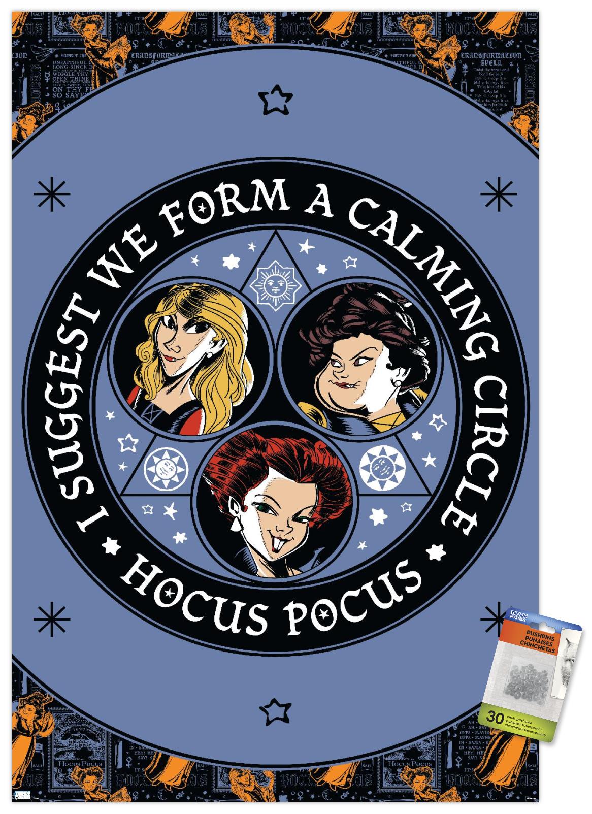 Disney Hocus Pocus - Calming Circle Wall Poster with Pushpins, 22.375 ...