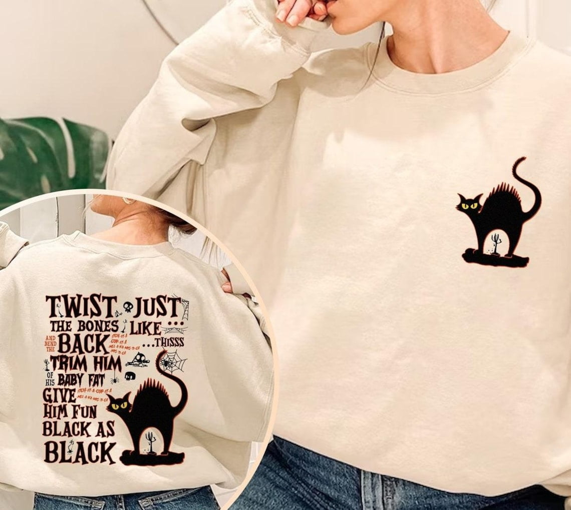 Disney Hocus Pocus Sanderson Sisters Black Cat Comfort Colors Shirt, Twist The Bones Halloween ...