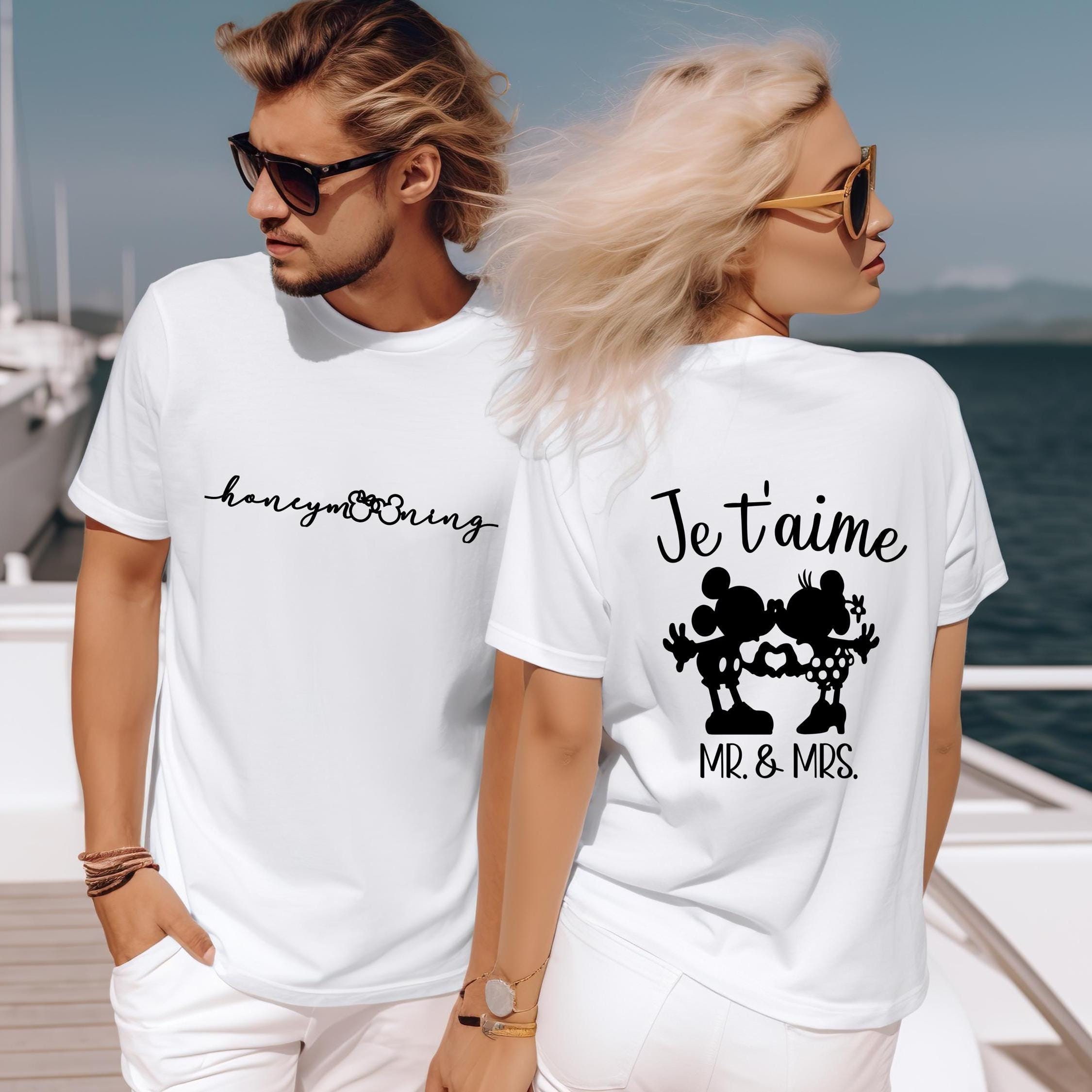 Disney Honeymoon Couple Shirt, Je T'aime Minnie Mickey Couple Shirts ...
