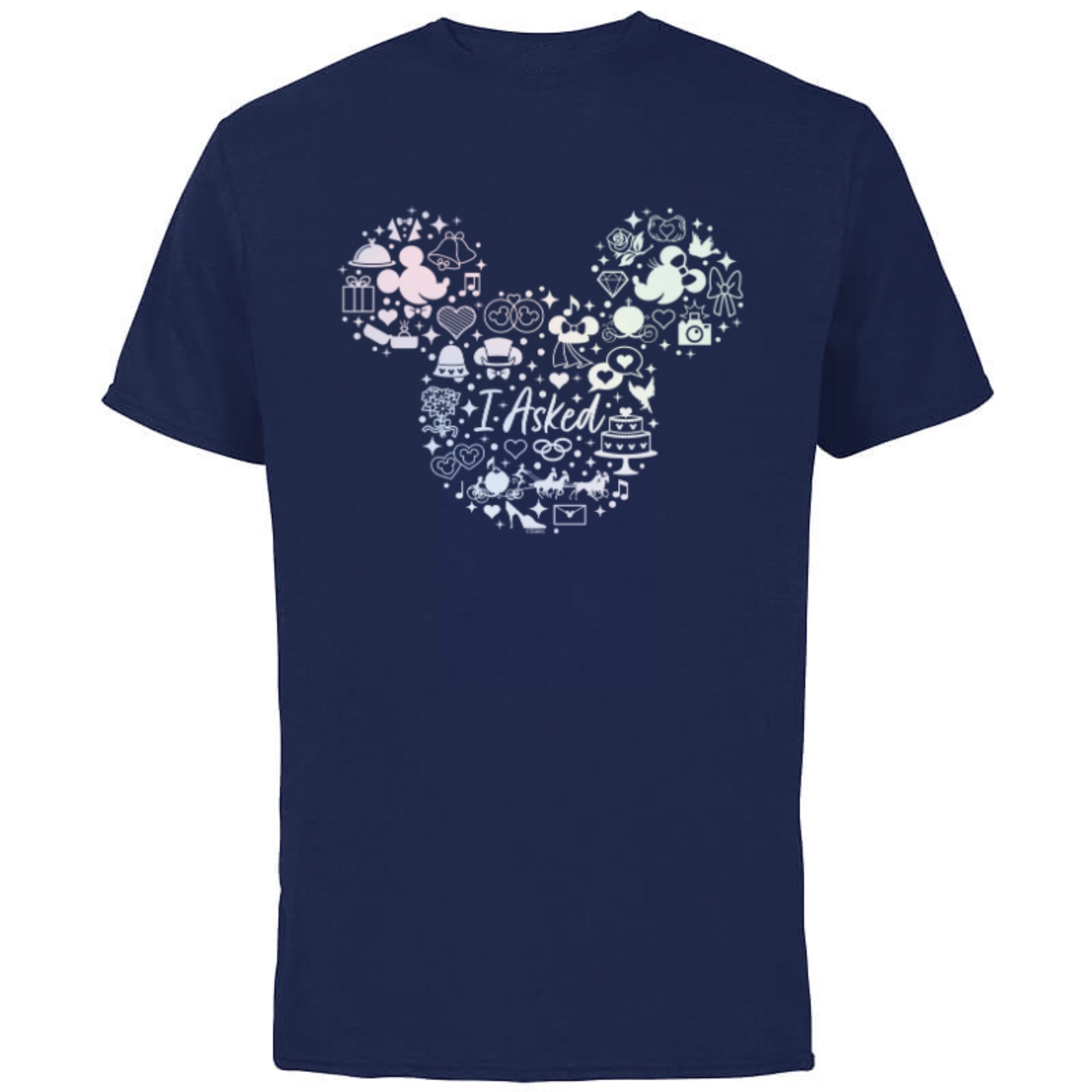 Disney I Asked Engagement Proposal Mickey Head Icon - Short Sleeve ...