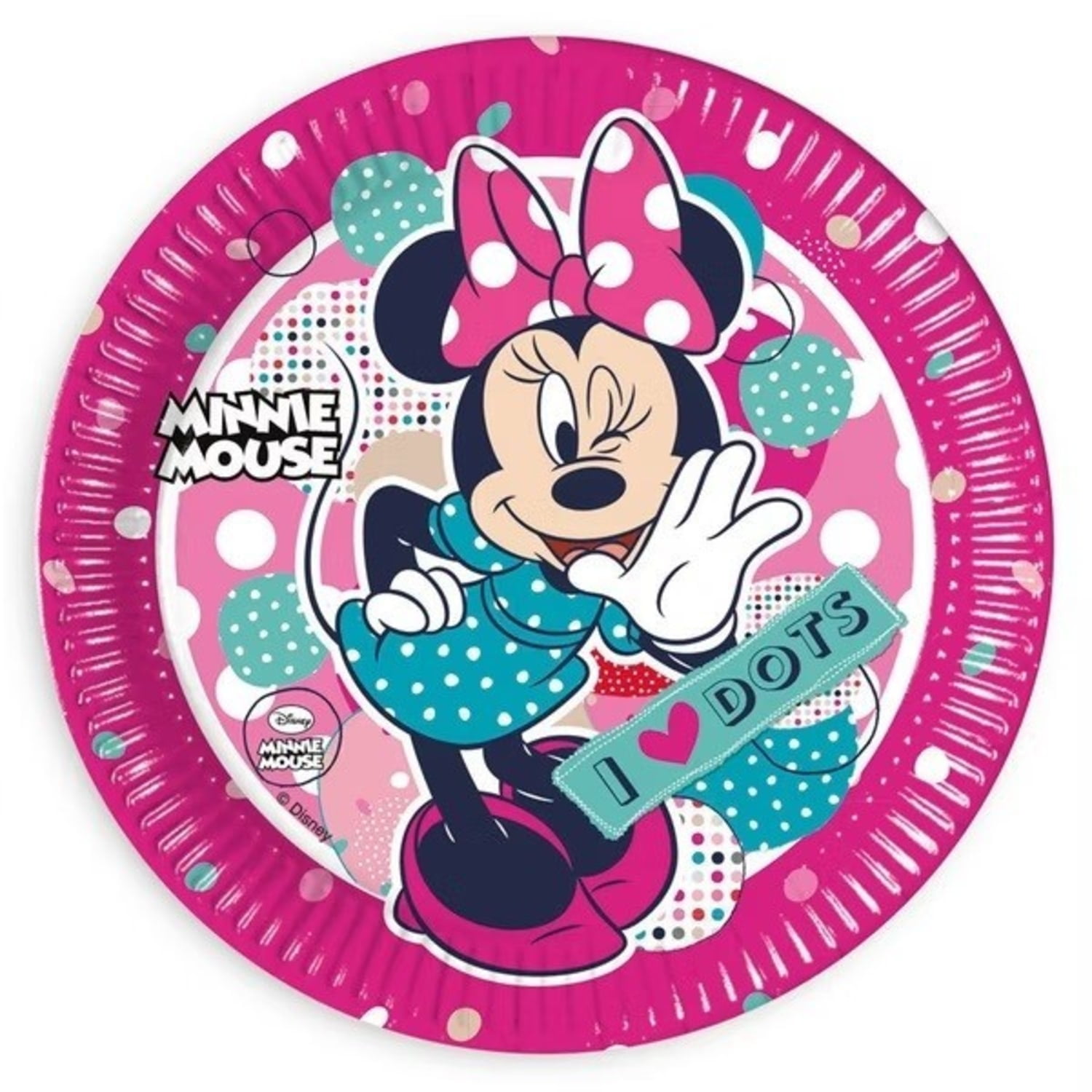 Disney I Love Dots Paper Minnie Mouse Party Plates (Pack of 8 ...