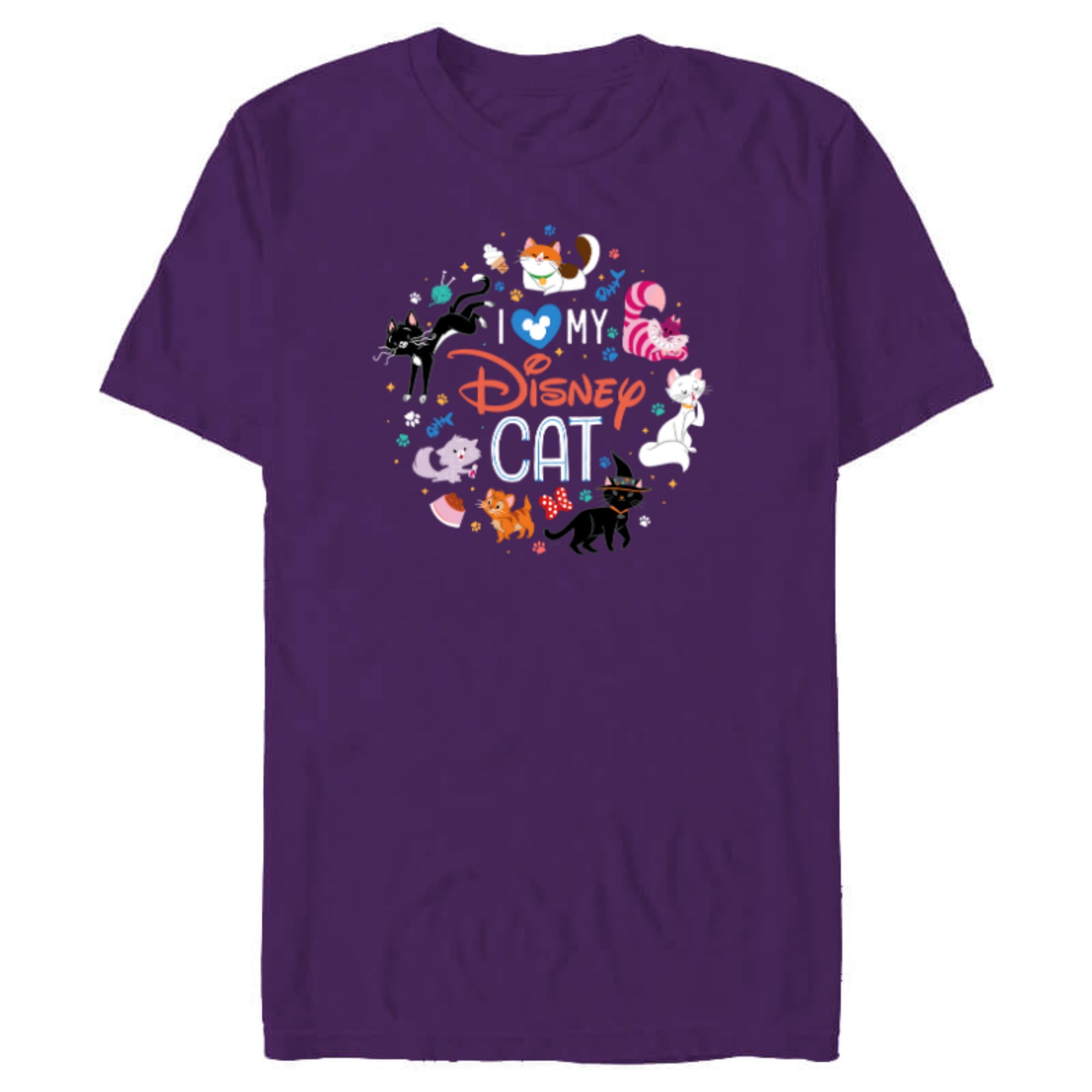 Disney I Love My Disney Cat - Short Sleeve Blended T-Shirt for Adults ...