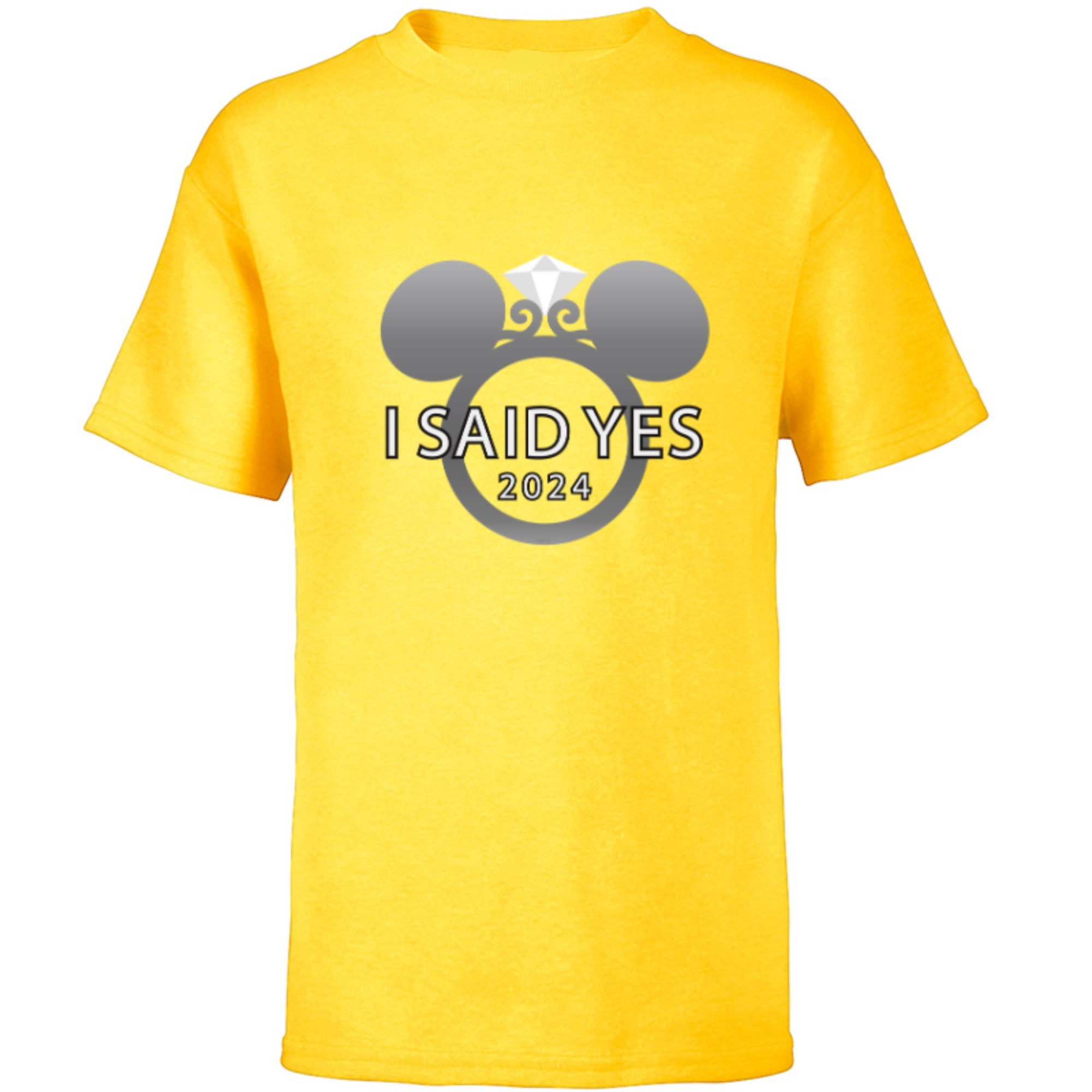Disney I Said Yes 2024 Engagement Ring Proposal Mickey- Short Sleeve T ...