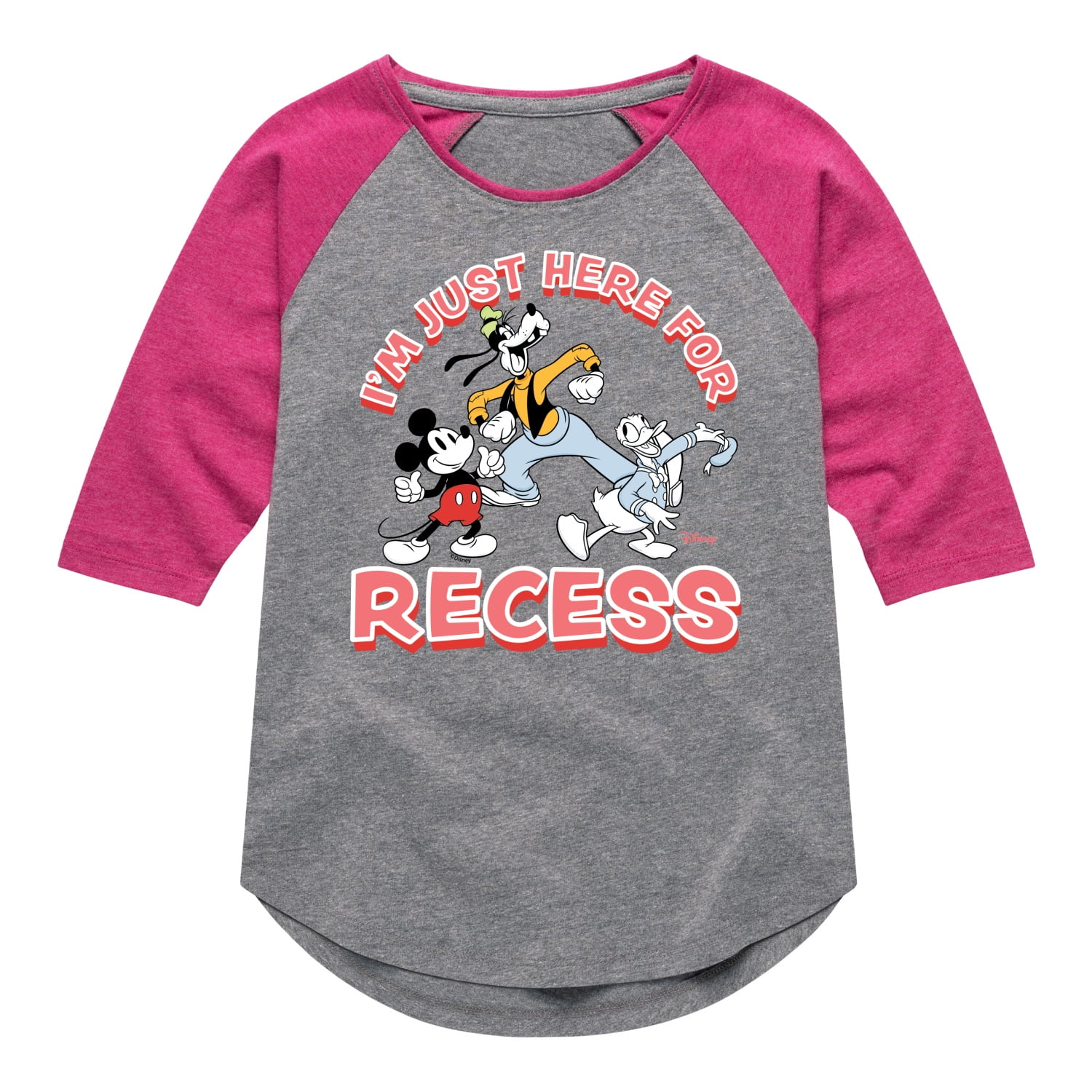 Disney - I'm Just Here For Recess - Toddler & Youth Girls Raglan ...