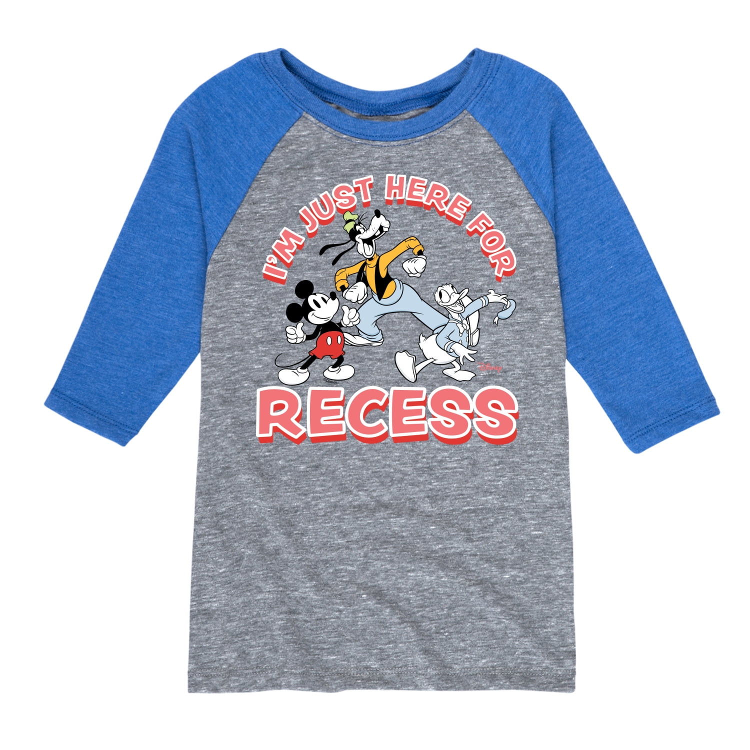 Disney - I'm Just Here For Recess - Toddler & Youth Raglan Graphic T ...