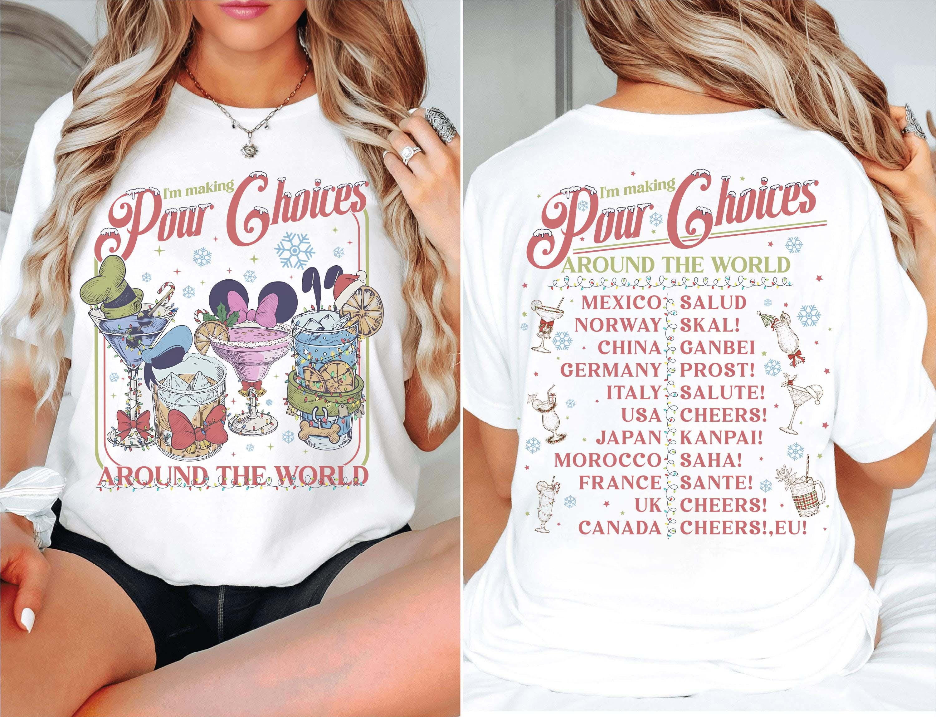 Disney I'm Making Pour Choices Around The World Christmas Shirt, Epcot ...