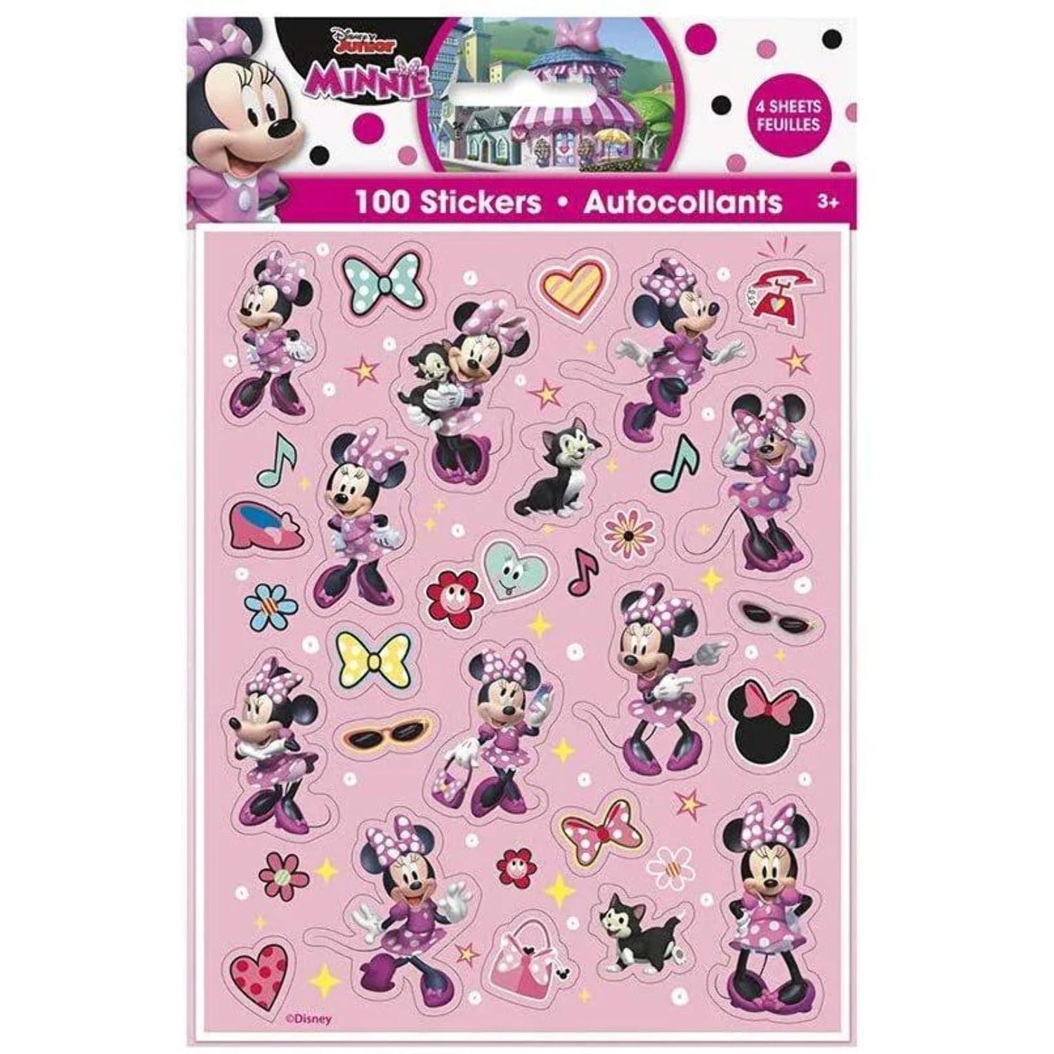 Unique, Disney Iconic Minnie Mouse Stickers, 4 Sheets, 100 Fun Party ...