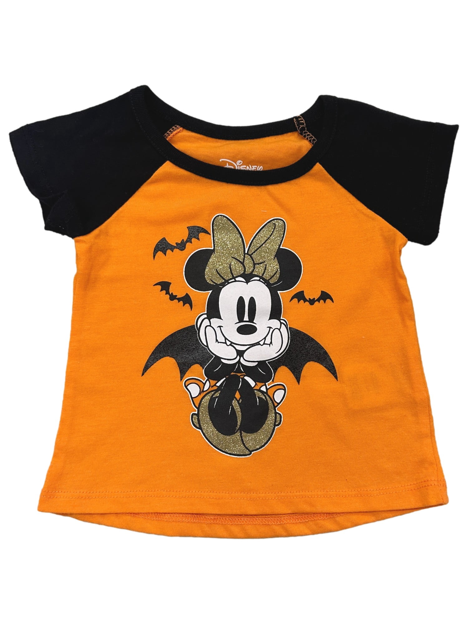 Disney Infant Girls Orange Minnie Mouse Vampire Bat Halloween T-Shirt ...