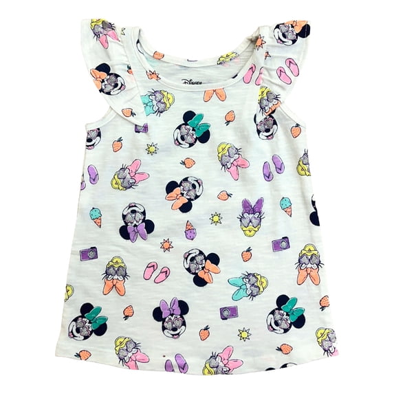 Disney Infant Girls White Minnie Mouse Daisy Duck Flutter Tee T-Shirt ...