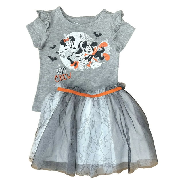 Disney Infant Toddler Girls Minnie Mouse Boo Crew Halloween Tutu Outfit ...