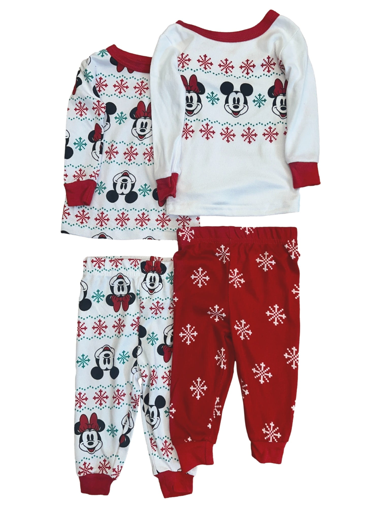 Disney Infant Toddler Girls Minnie Mouse Christmas Pajamas 4pc Sleep ...