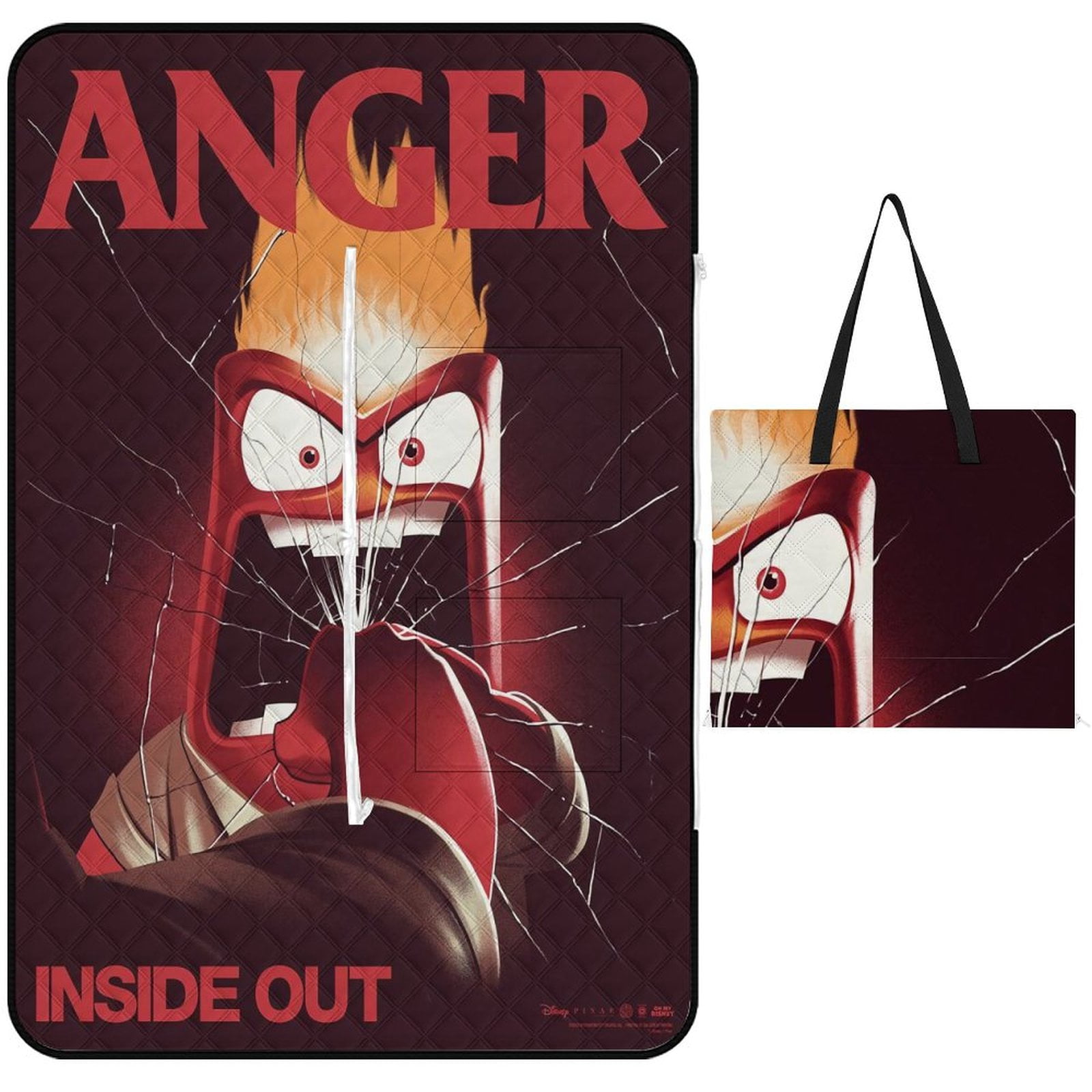 Disney-Inside Out Angry Extra Large Picnic Outdoor Blanket,59 x 39 ...