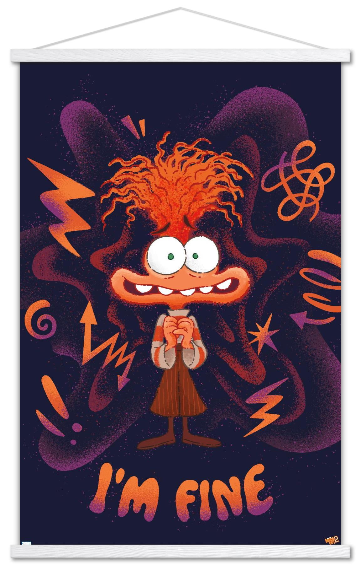 Disney Inside Out 2 - Anxiety I'm Fine Wall Poster with Magnetic Frame ...