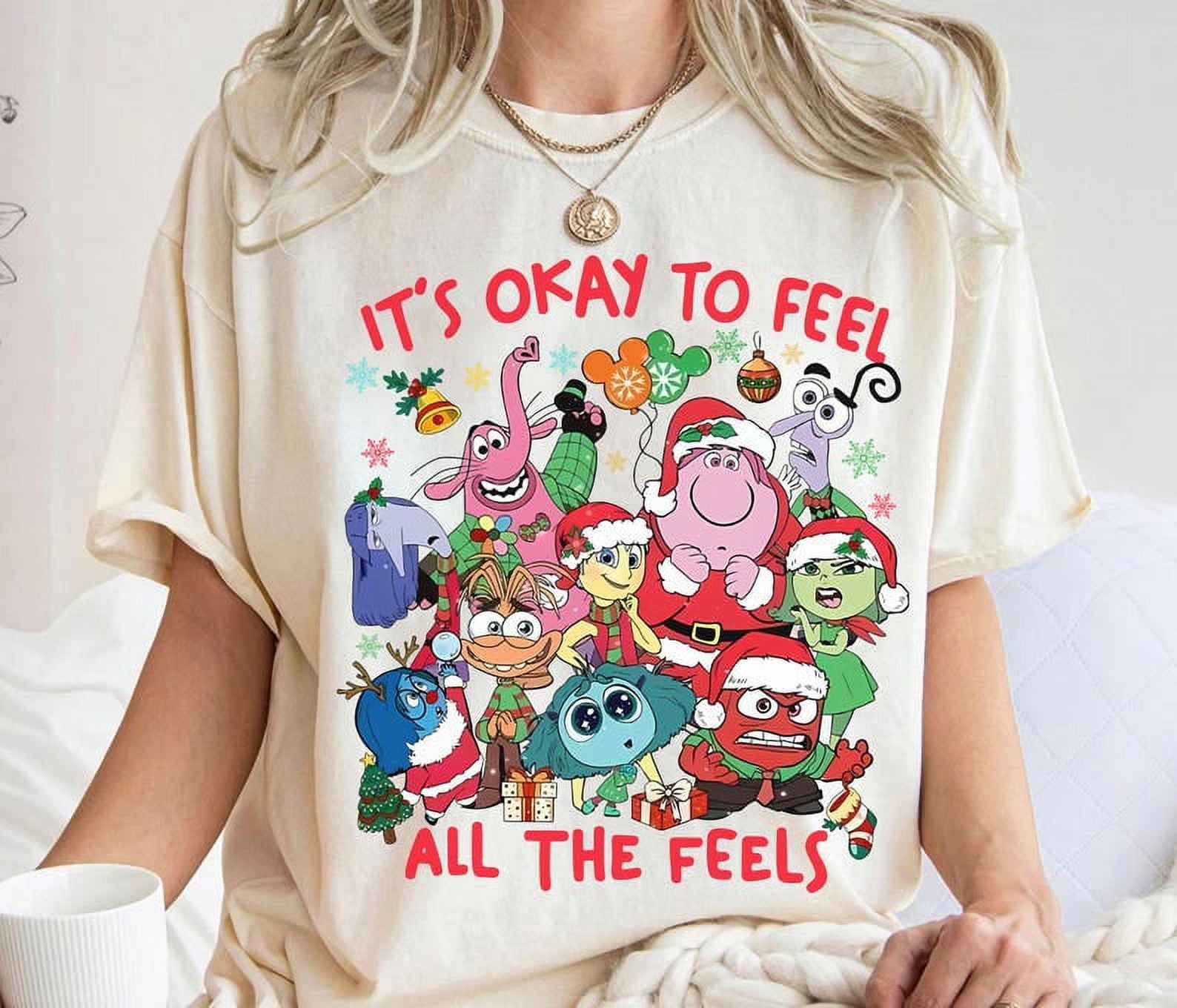 Disney Inside Out 2 Characters It's Okay To Feel All The Feels Tee, Joy ...