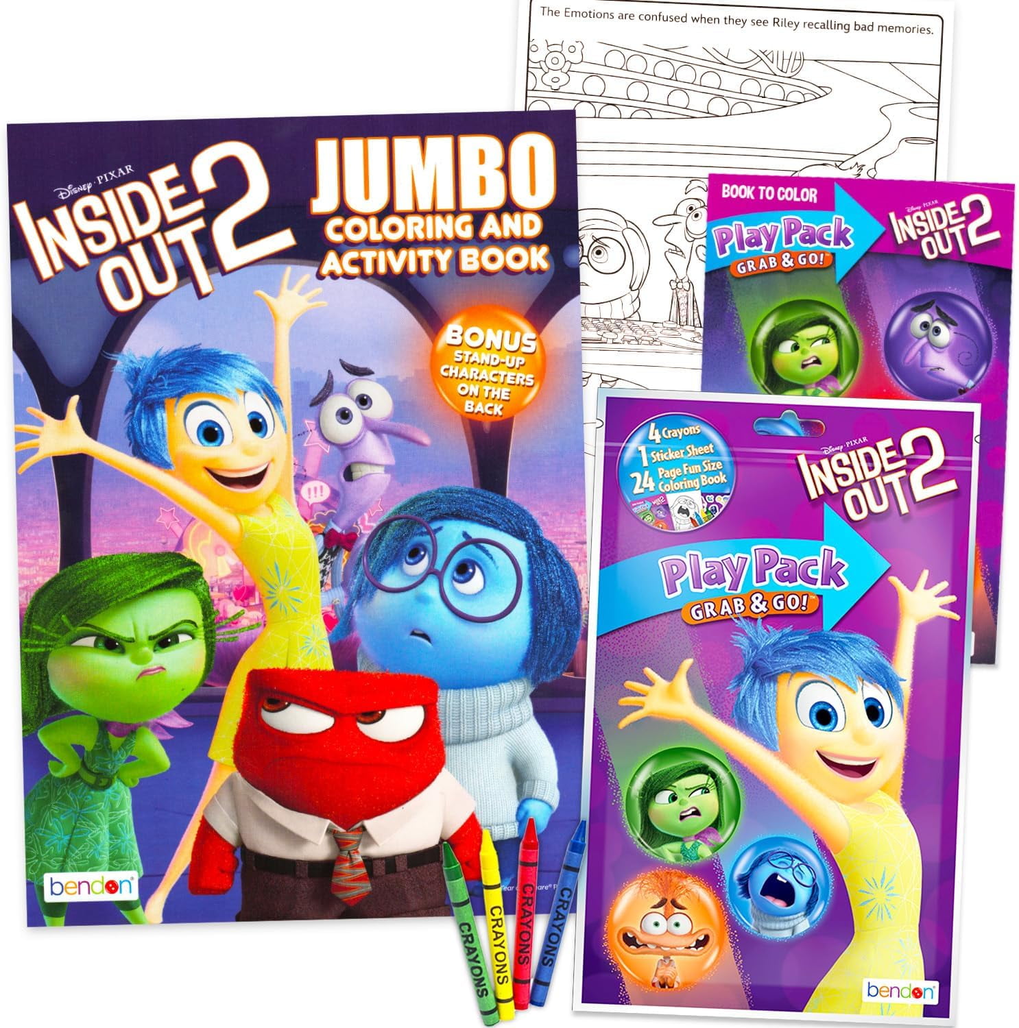 Disney Inside Out Coloring and Activity Book 2 Books Filled with ...