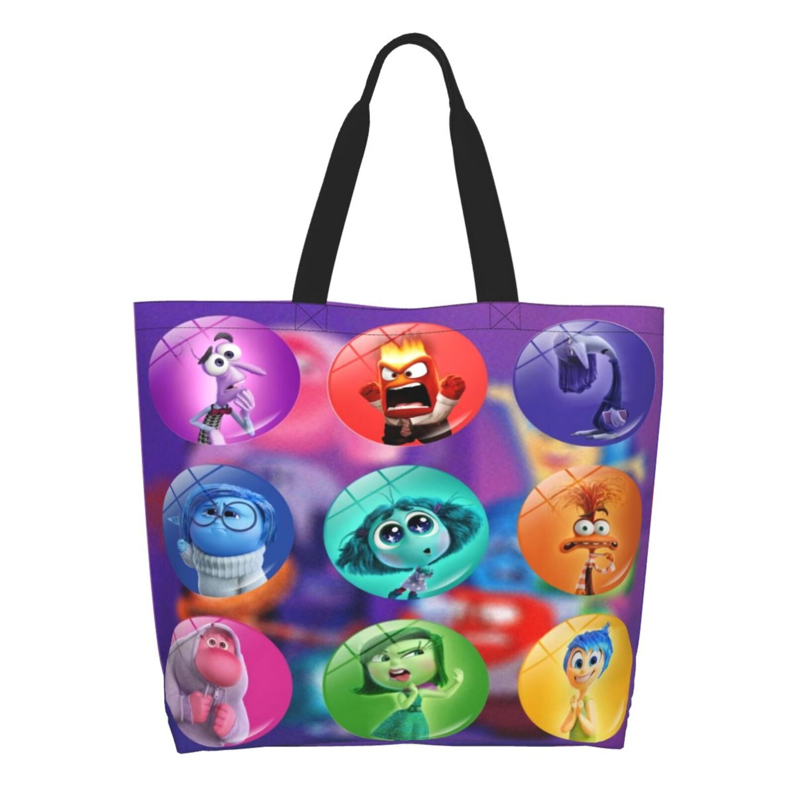Disney-Inside Out Cute Cartoon Figure Joy Anger Anxiety Fear Tote Bag ...