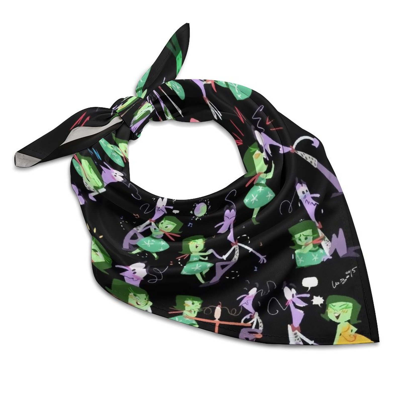 Disney-Inside Out Disgust Fear66 Square Satin Head Scarf Hair Scarves ...