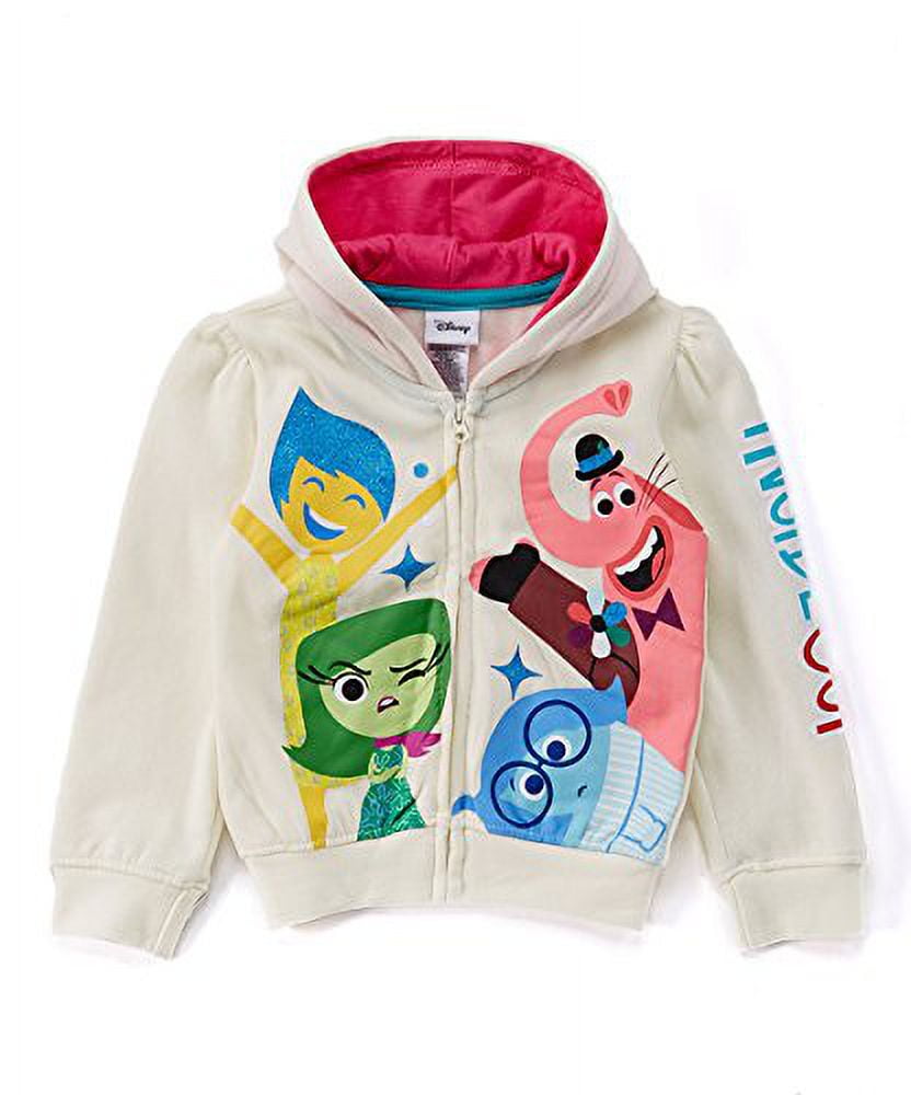 Disney Inside Out Girls Zipper-Down Hooded Jacket 6 White - Walmart.com