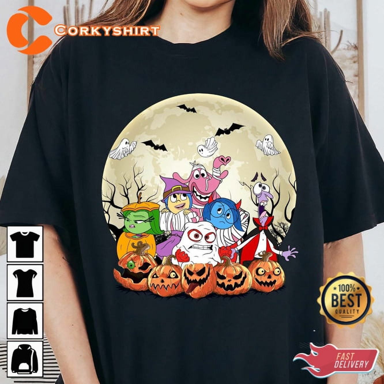Disney Inside Out Mummy Halloween Joy Anger T-shirt - Walmart.com