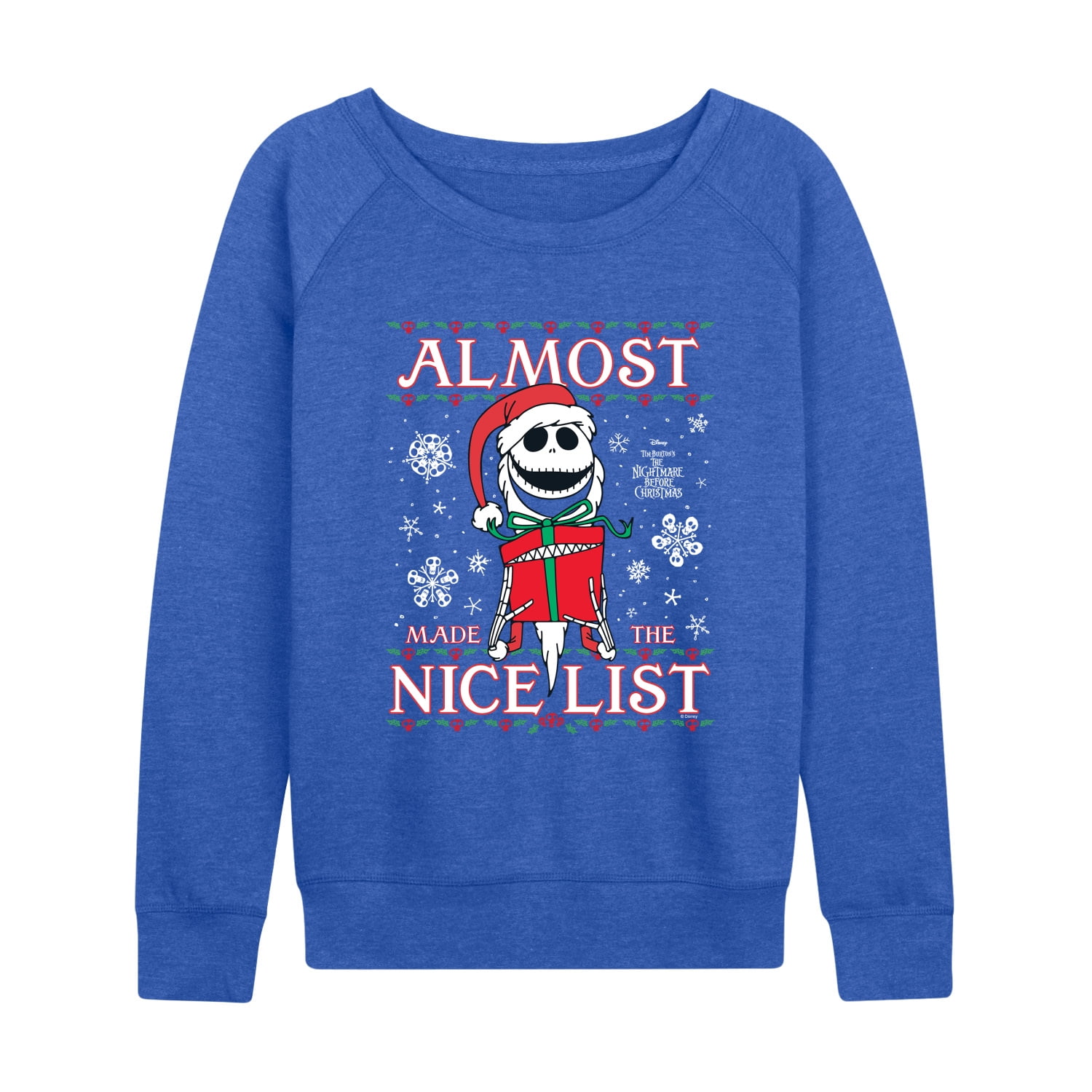 Disney - Jack Nice List - Women's French Terry Long Sleeve Pullover ...