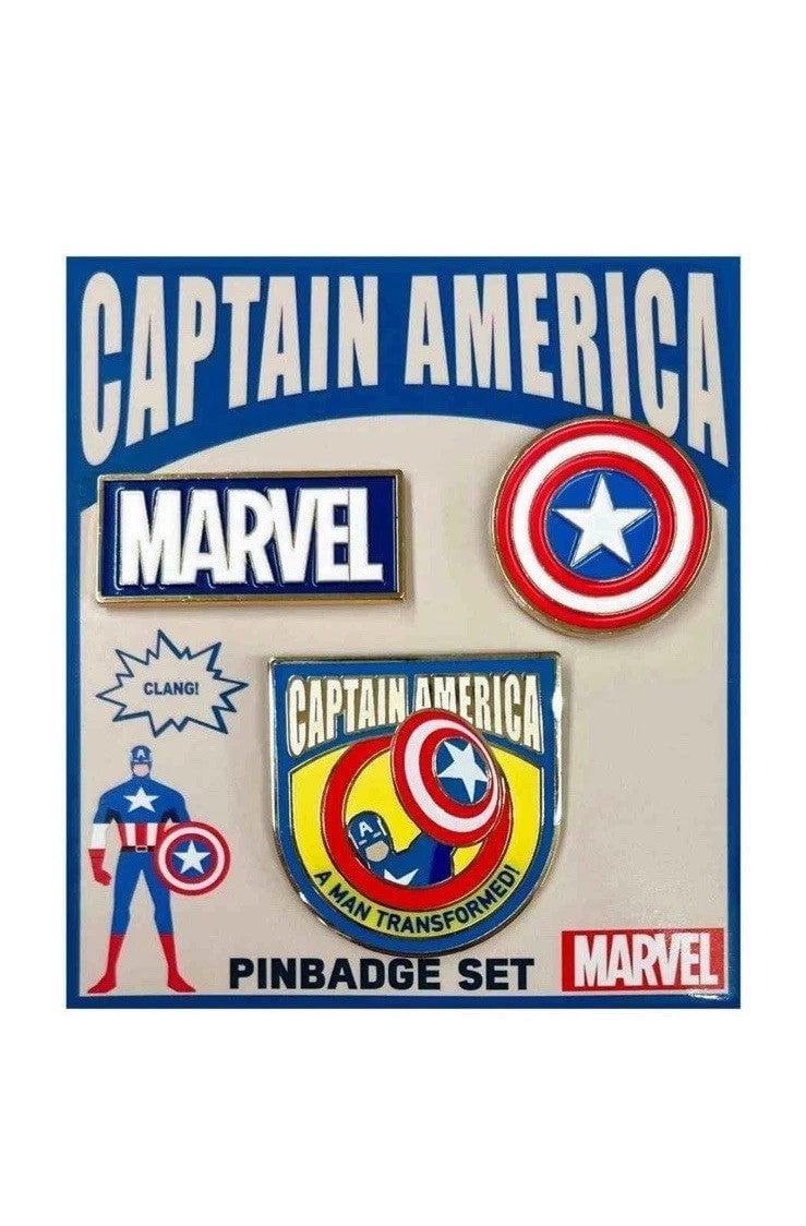 Disney Japan Captain America Pin Set Marvel In-Lock Collection Badge ...