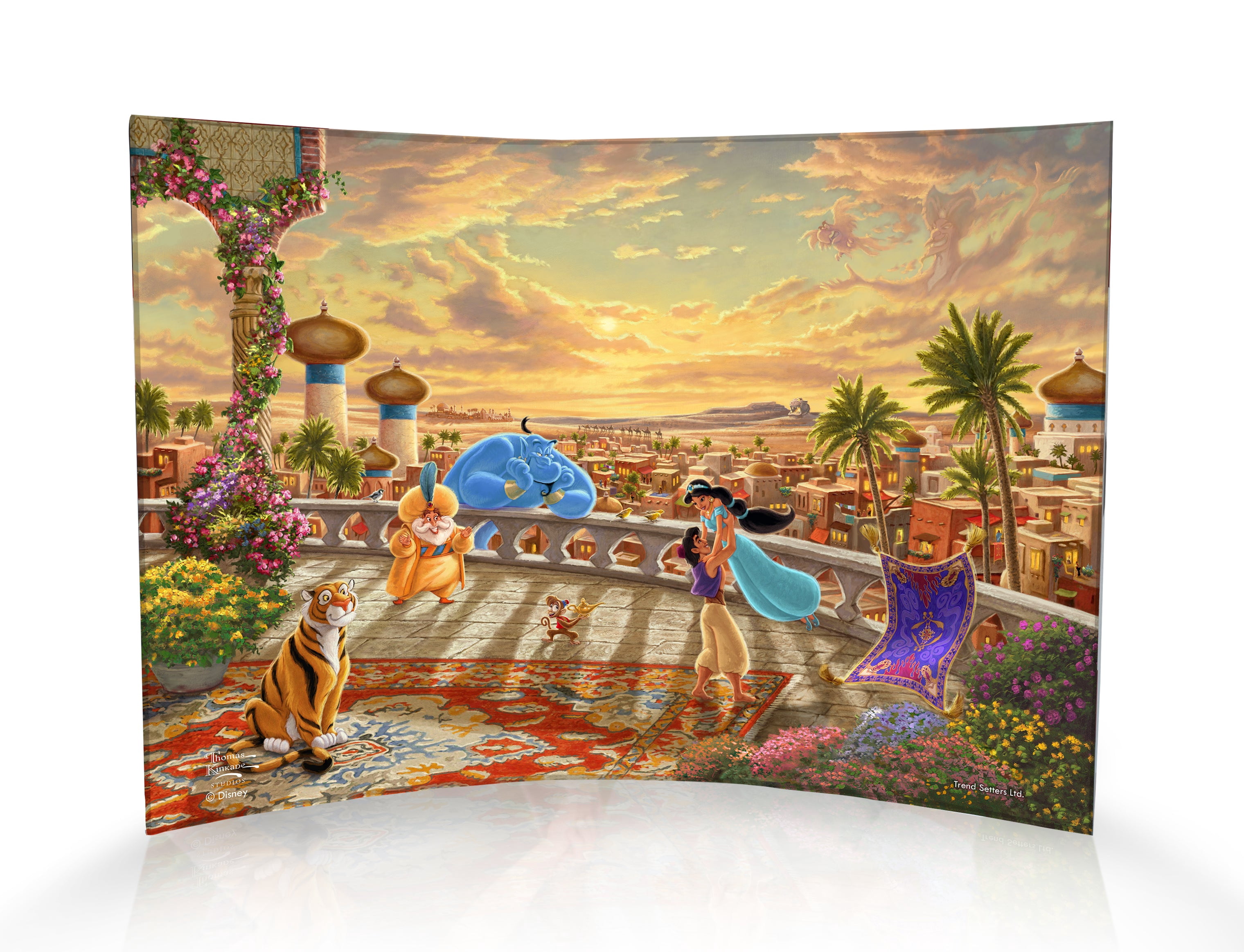 Disney (Jasmine Dancing in the Desert Sunset) 10" x 7" Curved Acrylic ...