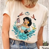 Disney Jasmine Princess Floral Villains Hand Shirt Disney Aladdin ...
