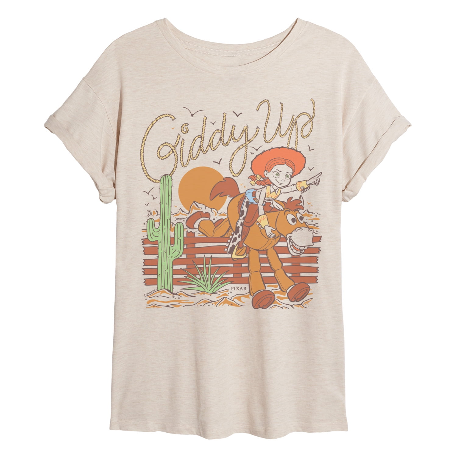 Disney - Jessie Bullseye Giddy Up - Women's Oversized Graphic T-Shirt ...