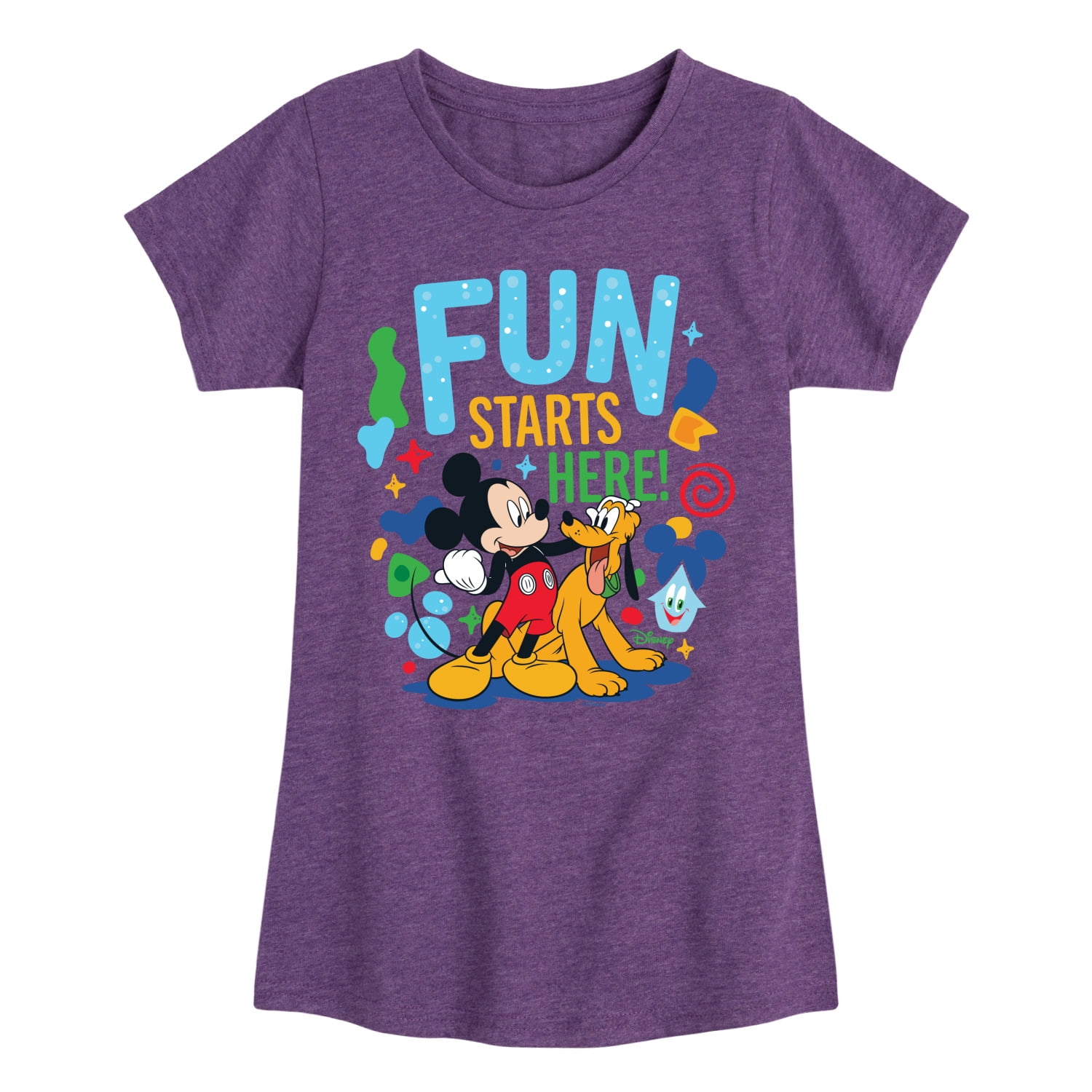 Disney Jr - Fun Starts Here Mickey Pluto - Toddler & Youth Girls Short ...