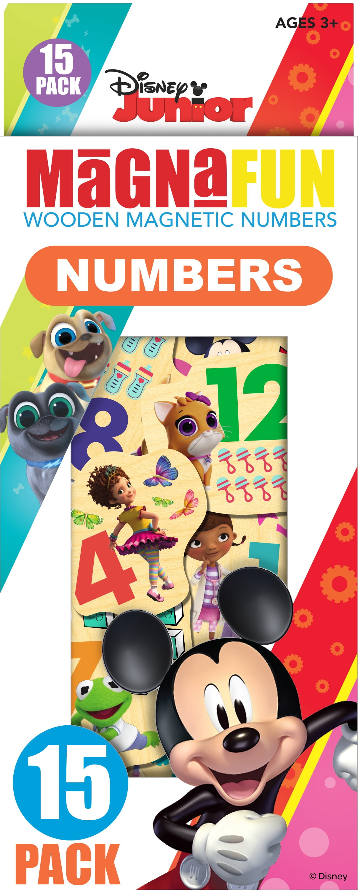 Disney Jr Learn Numbers 15-Piece Wooden Magnets - Walmart.com