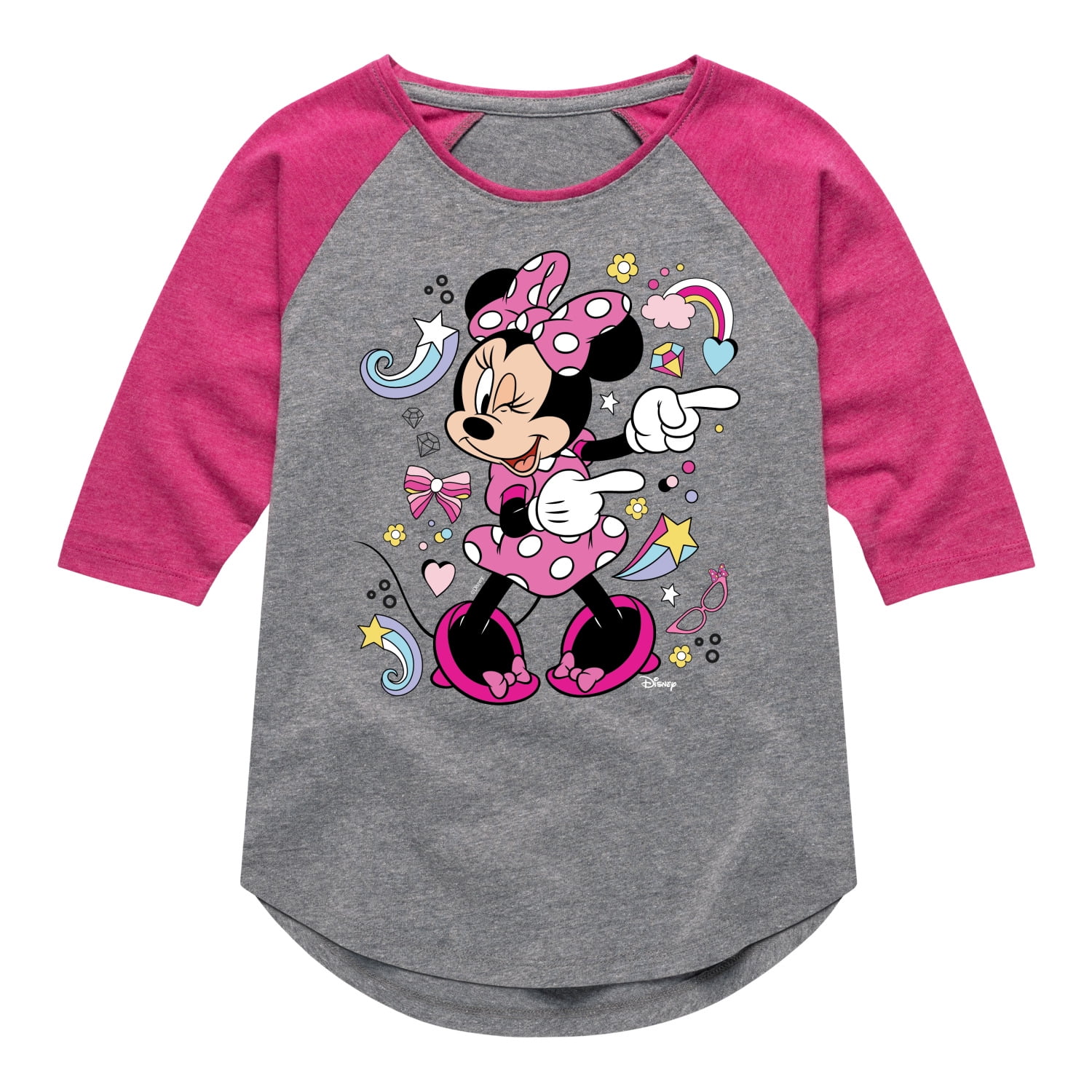 Disney Jr - Minnie Mouse - Toddler & Youth Girls Raglan Graphic T-Shirt ...